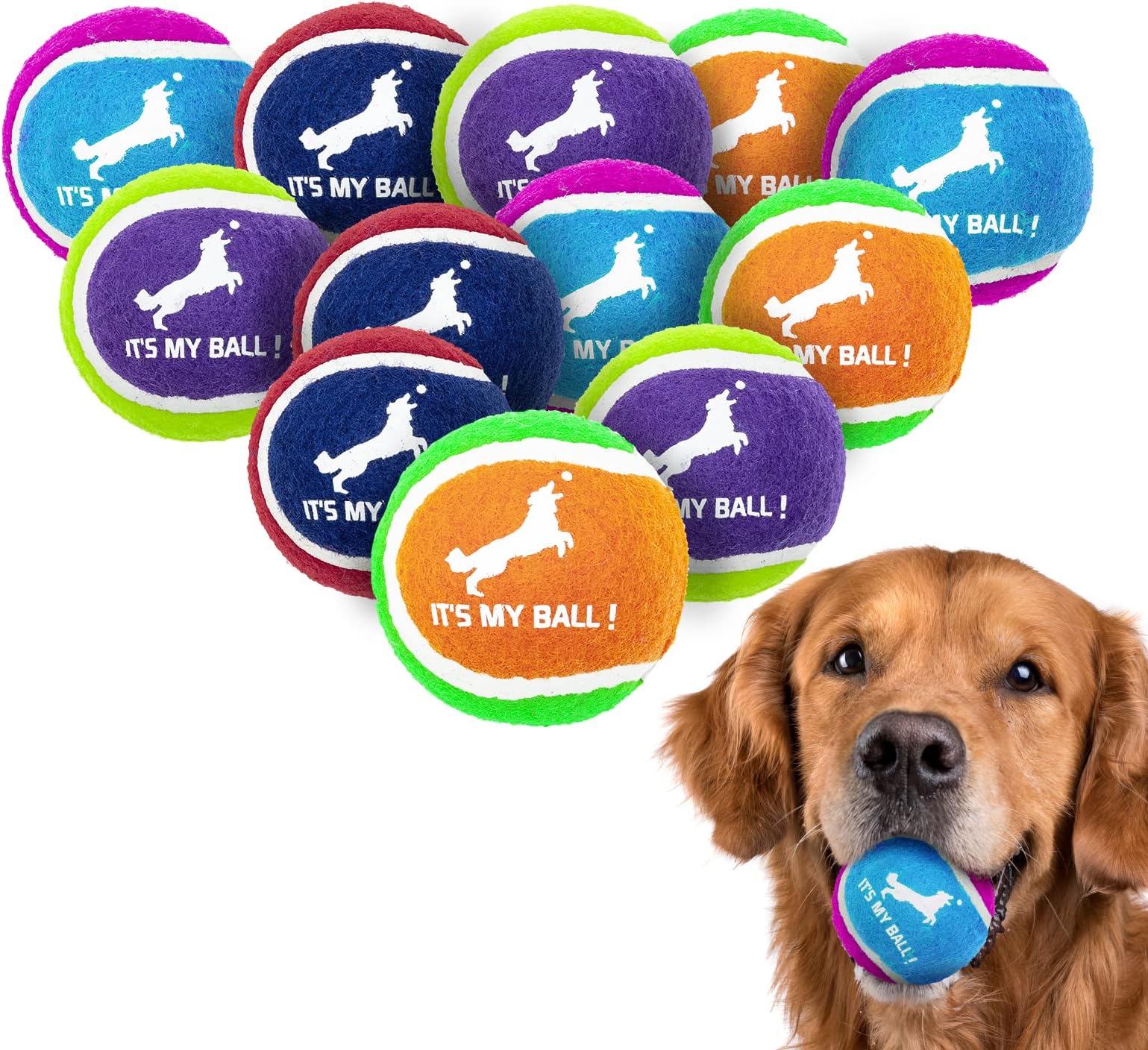 Pet Supplies : SCENEREAL Tennis Balls for Dogs 12 Pack, Squeaky Dog ...