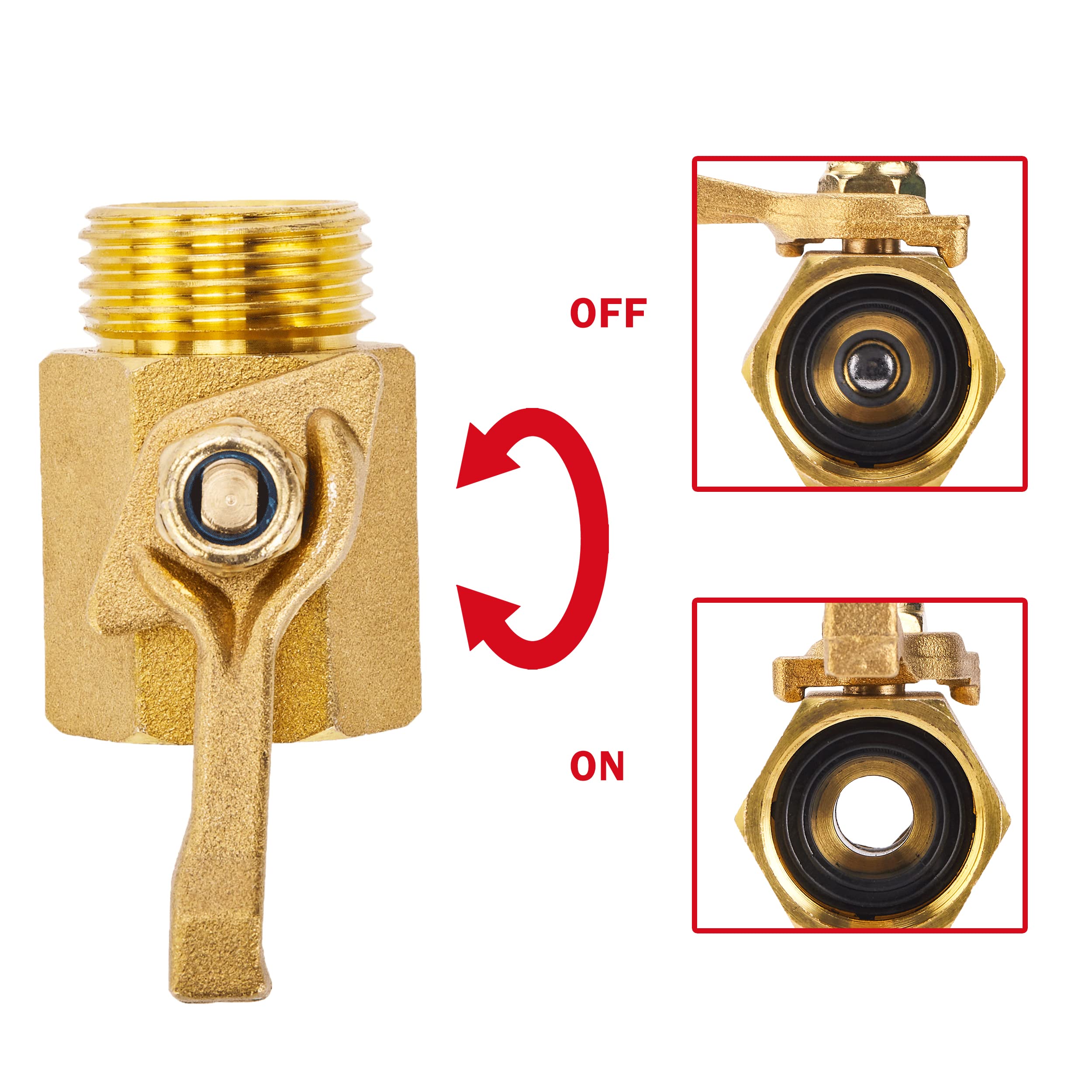 Snapklik.com : JOEJET Garden Hose Shut Off Valve, Heavy Duty Brass Shut ...