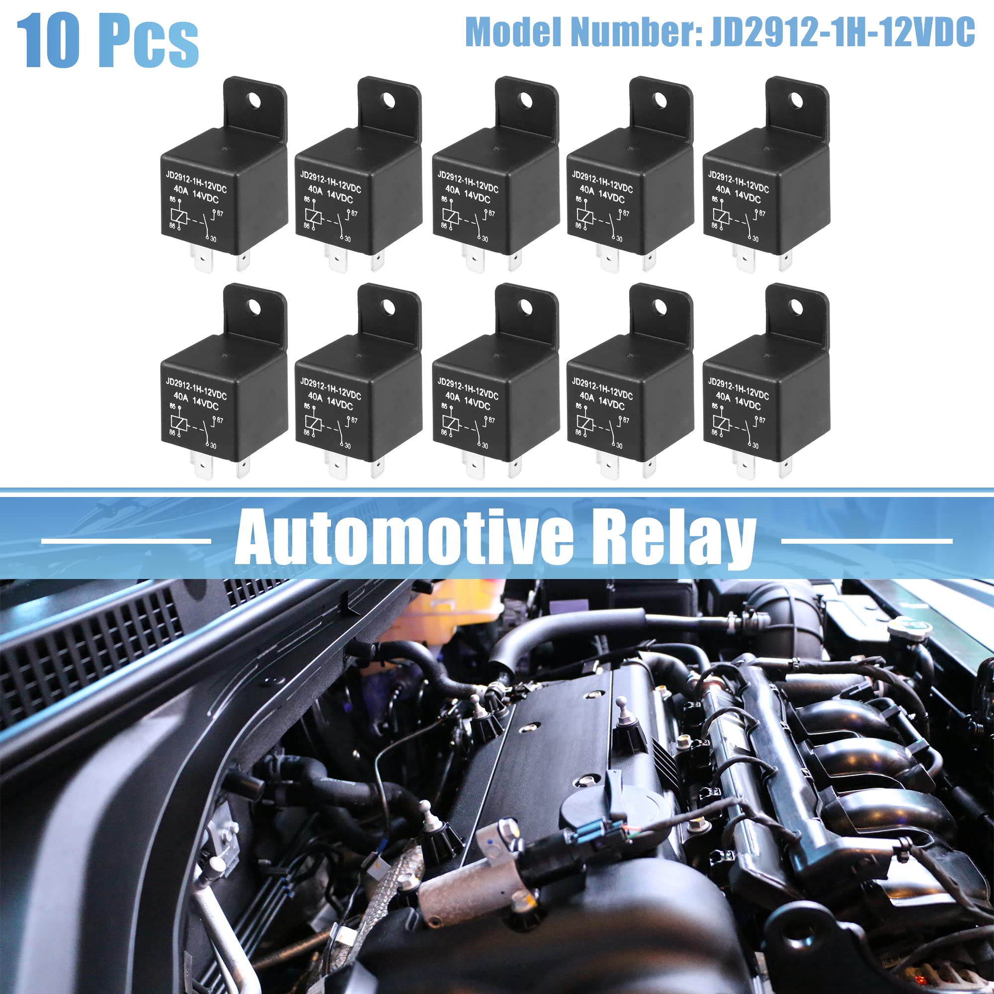 Snapklik.com : 10Pcs Car Relay 4 Pin 12V 40Amp SPST Model JD2912-1H ...