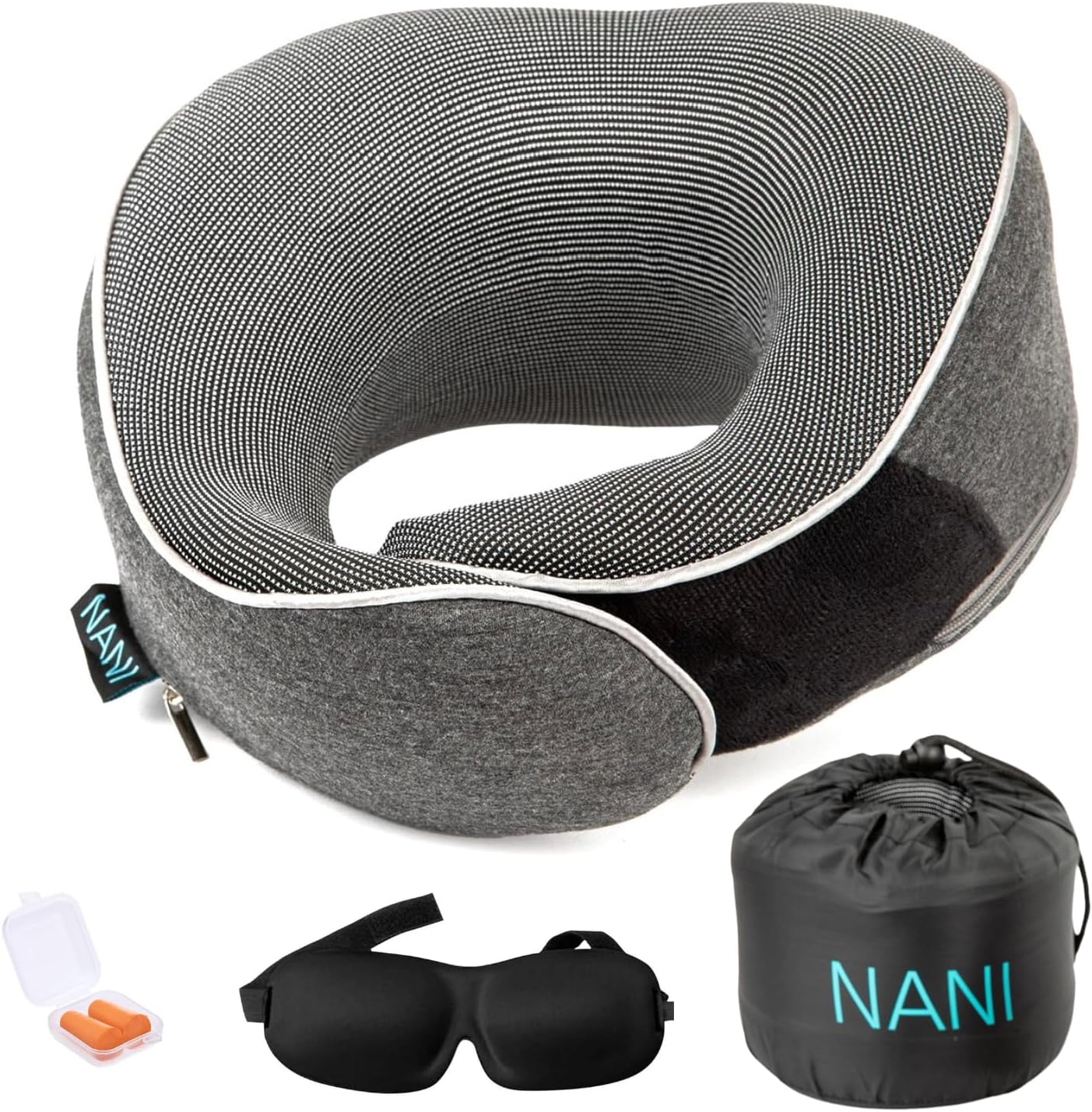 Amazon.com: NANI Memory Foam Travel Pillow - Neck Pillow for Traveling ...