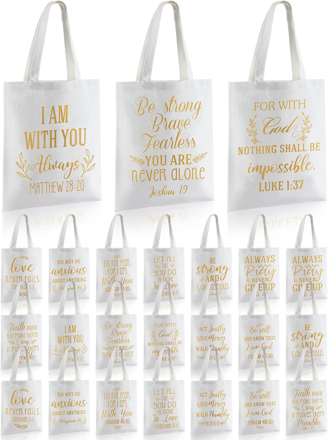 Amazon.com: Talltalk 24 Pieces Christian Canvas Bible Tote Bags for ...