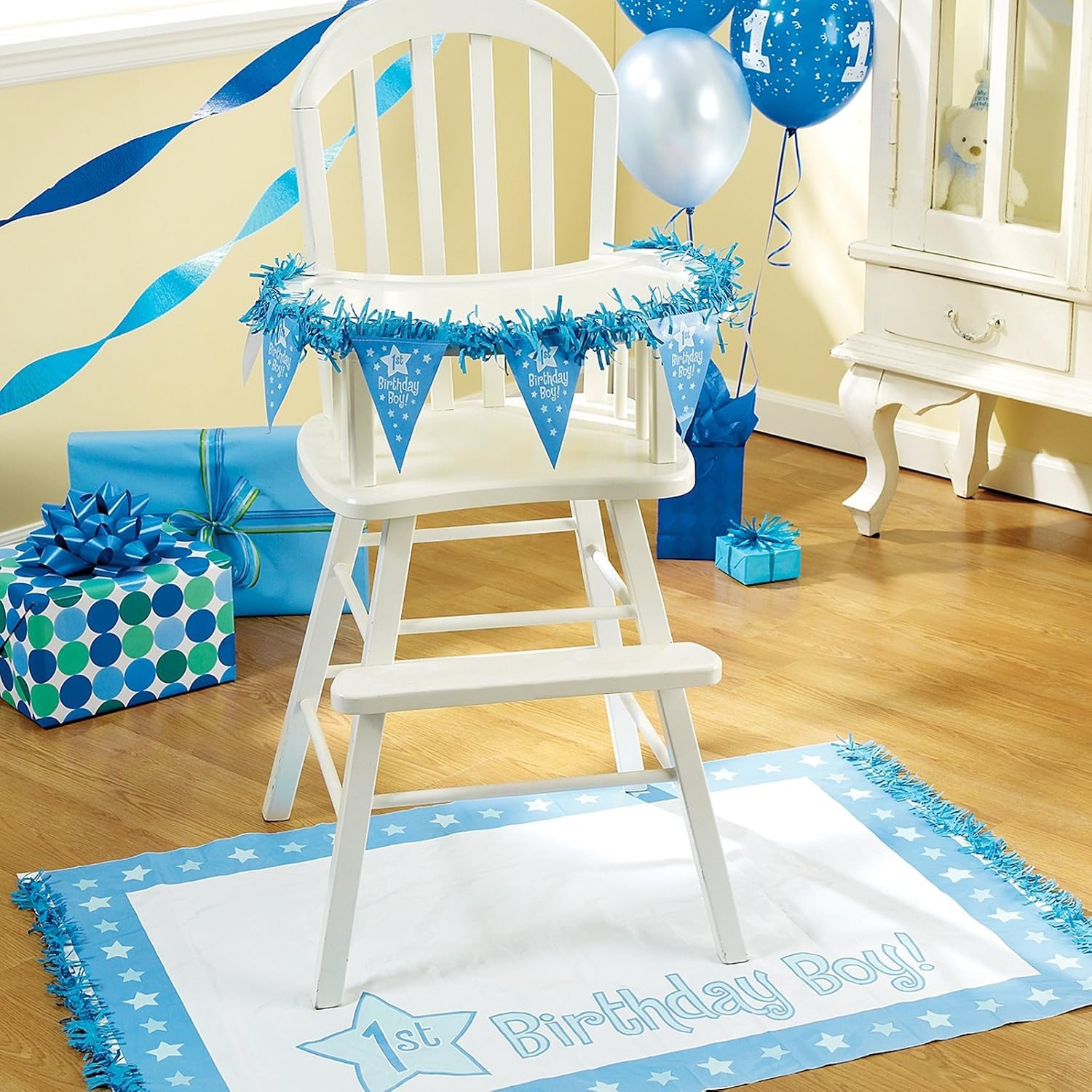 Amazon.com: One Special Boy 1st Birthday High Chair Decorating Set ...