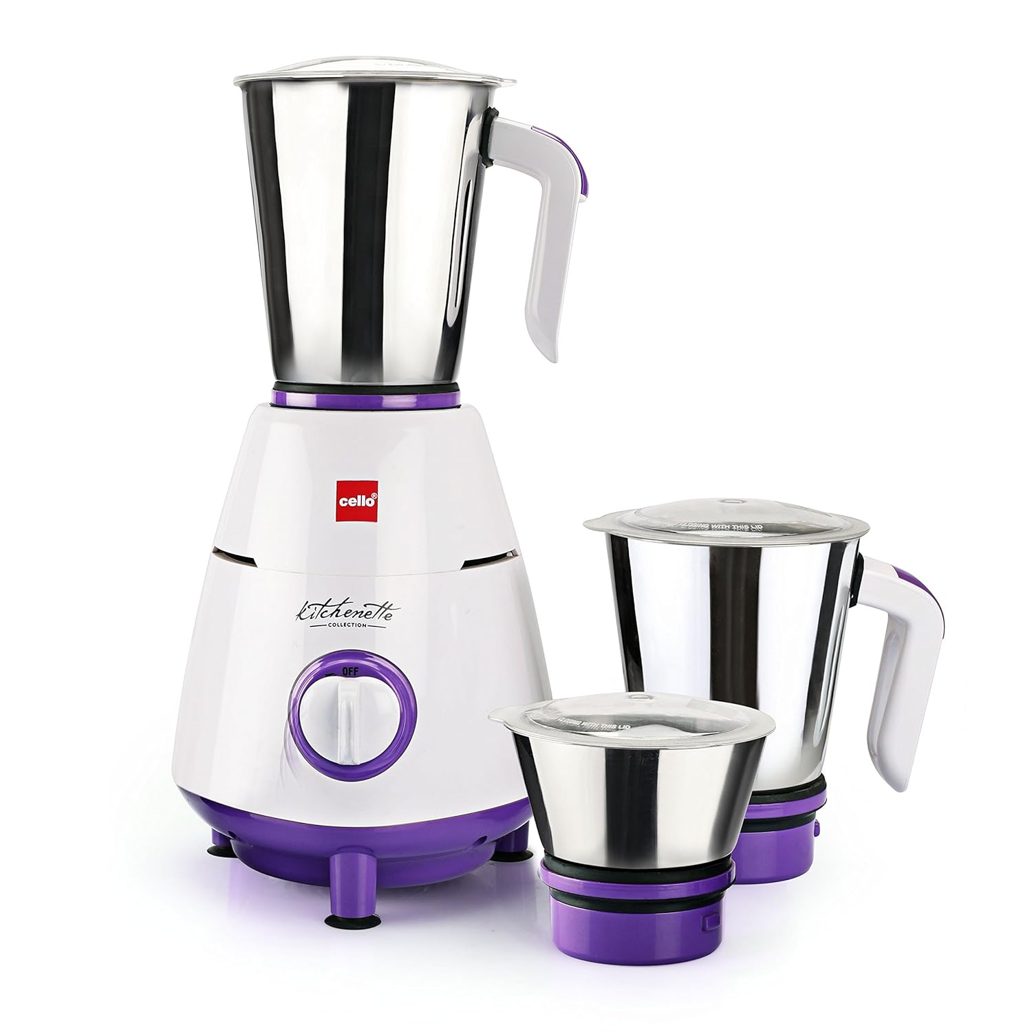Buy Cello Grind N Mix 800-3 Jar Mixer Grinder, 500W Violet Online at ...