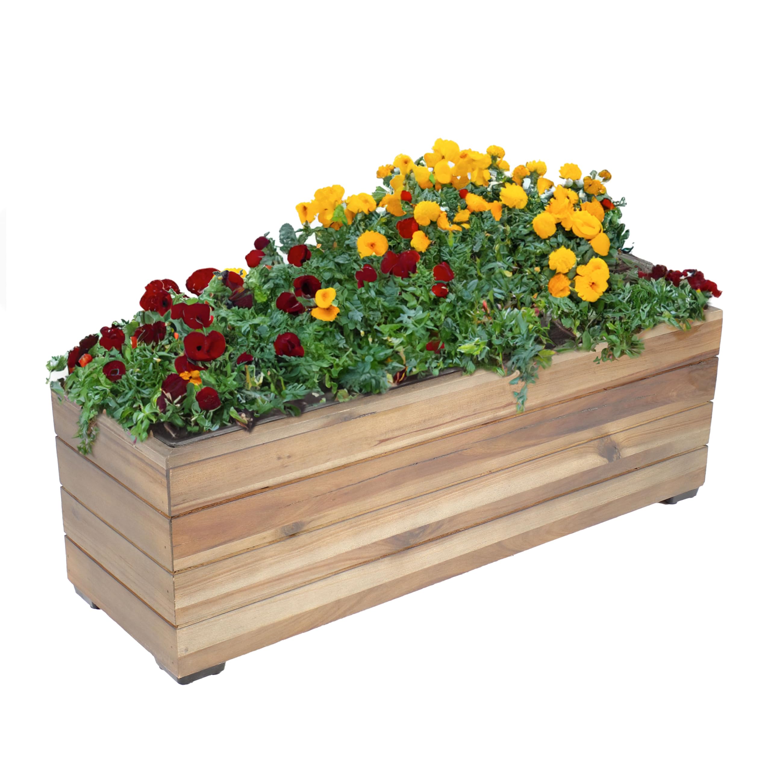 Amazon.com : Sunnydaze Indoor/Outdoor Rectangular Wood Planter Box - 24 ...