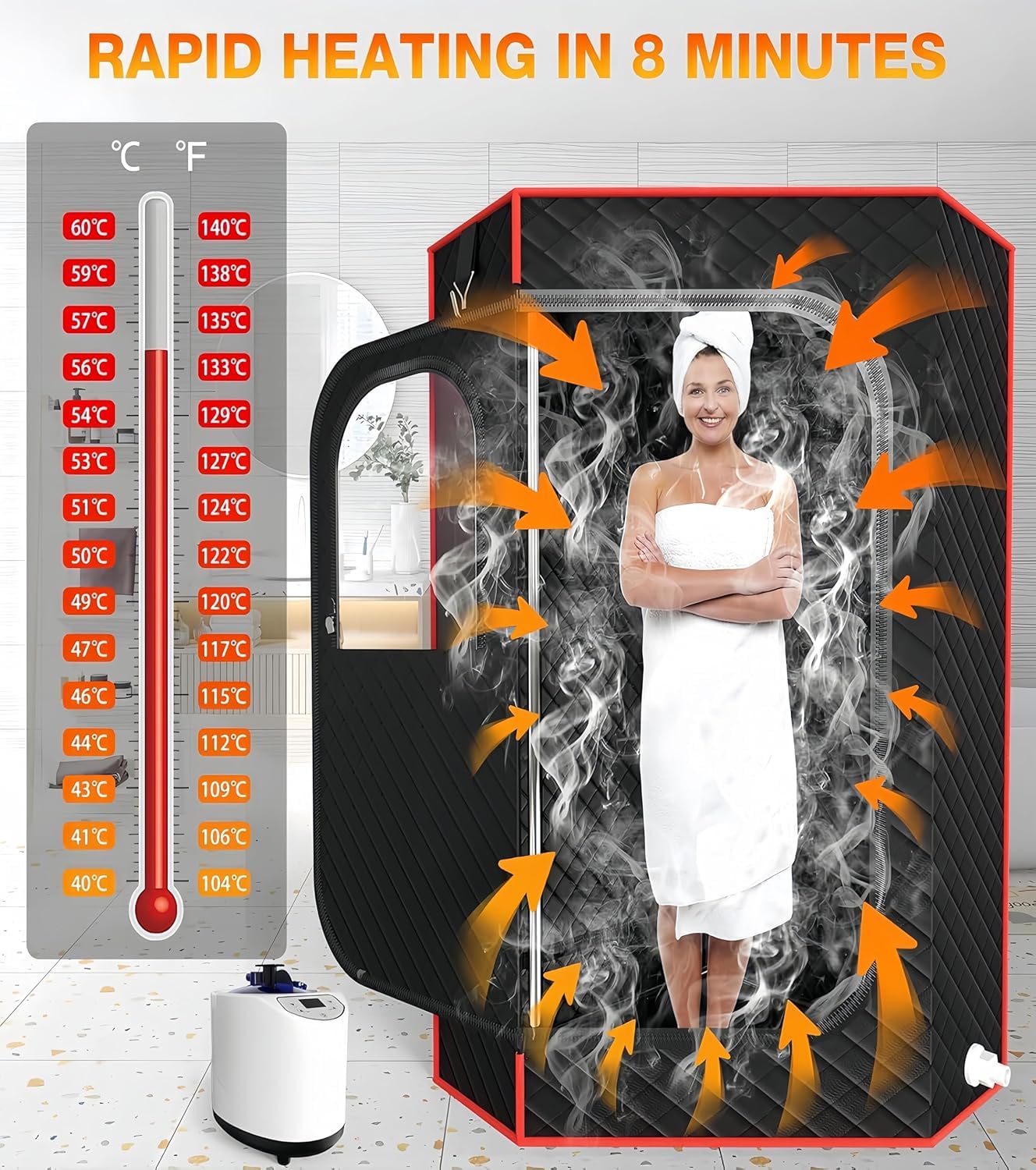 Snapklik.com : QIOMALA Portable Sauna Box For Home, Steam Sauna Box, 35 ...