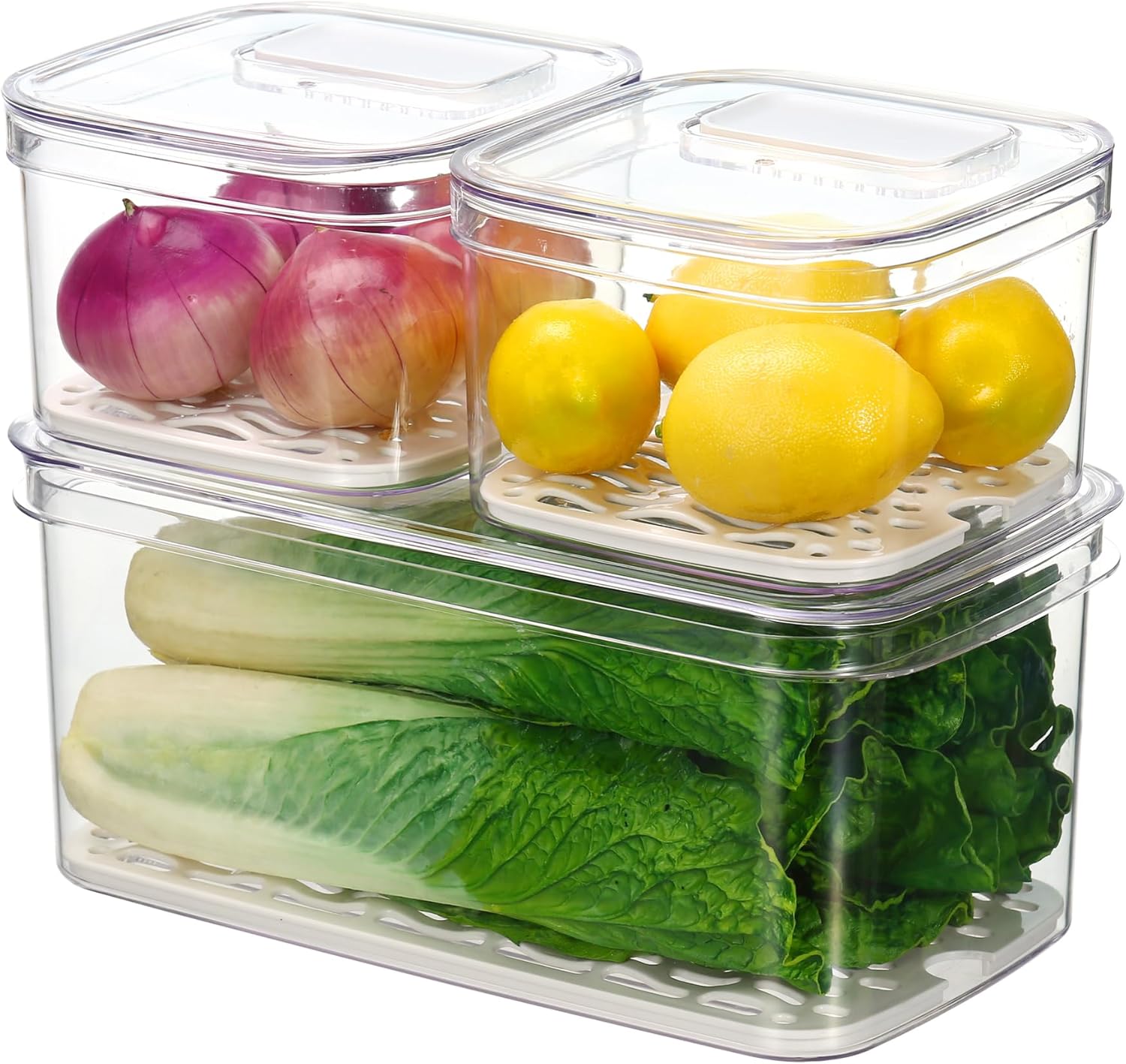 Amazon.com: Felli Duo Fresh Veggie Keeper for Fridge with Vent & Drain ...