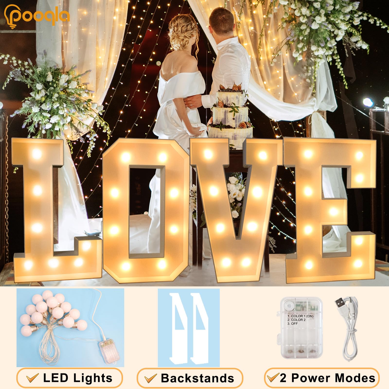 Snapklik.com : 3FT Marquee Light Up Letters, Cool White And Warm White ...