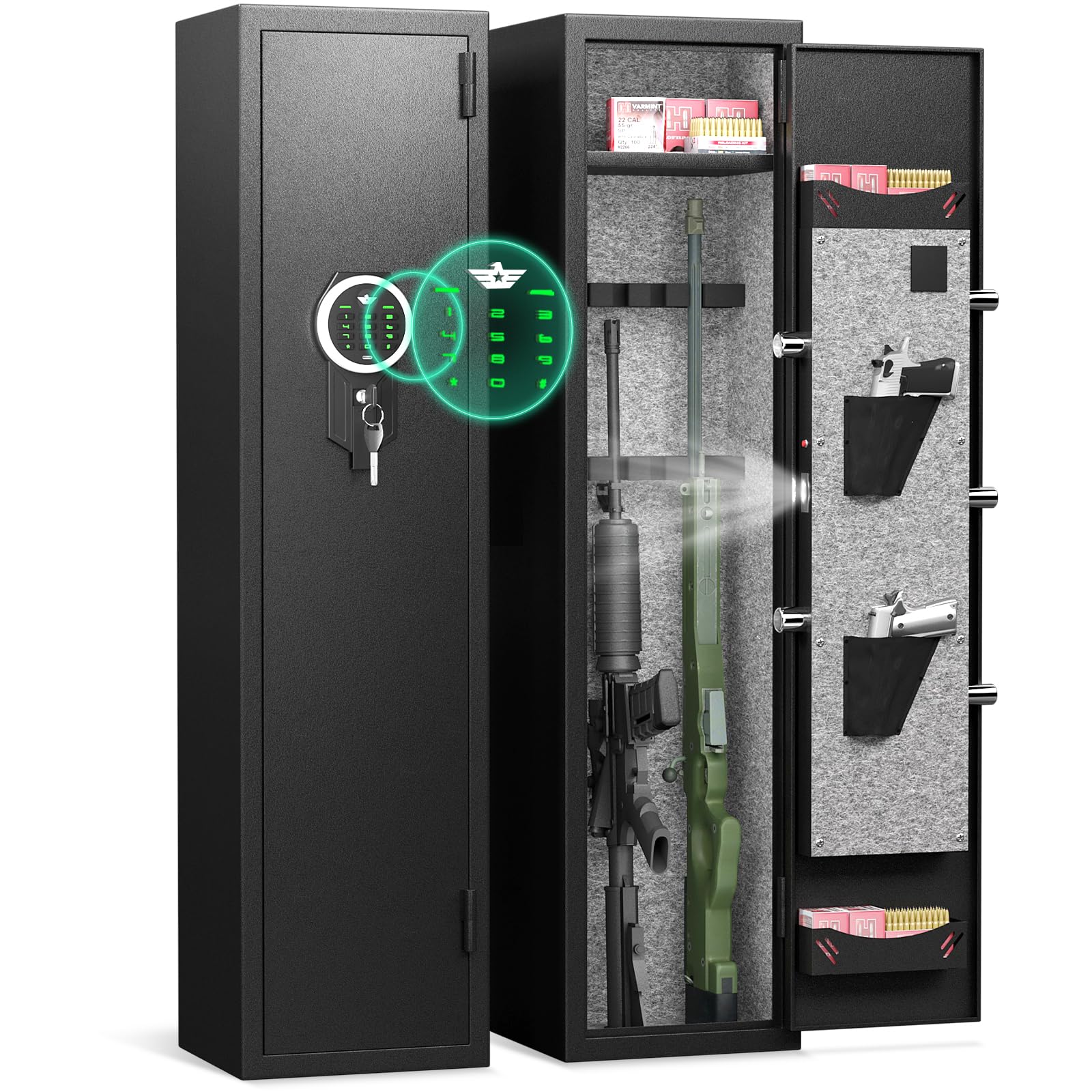 Amazon.com: RIFLEWELL 2-3 Rifle Gun Safe, Digital Large Gun Safe for ...