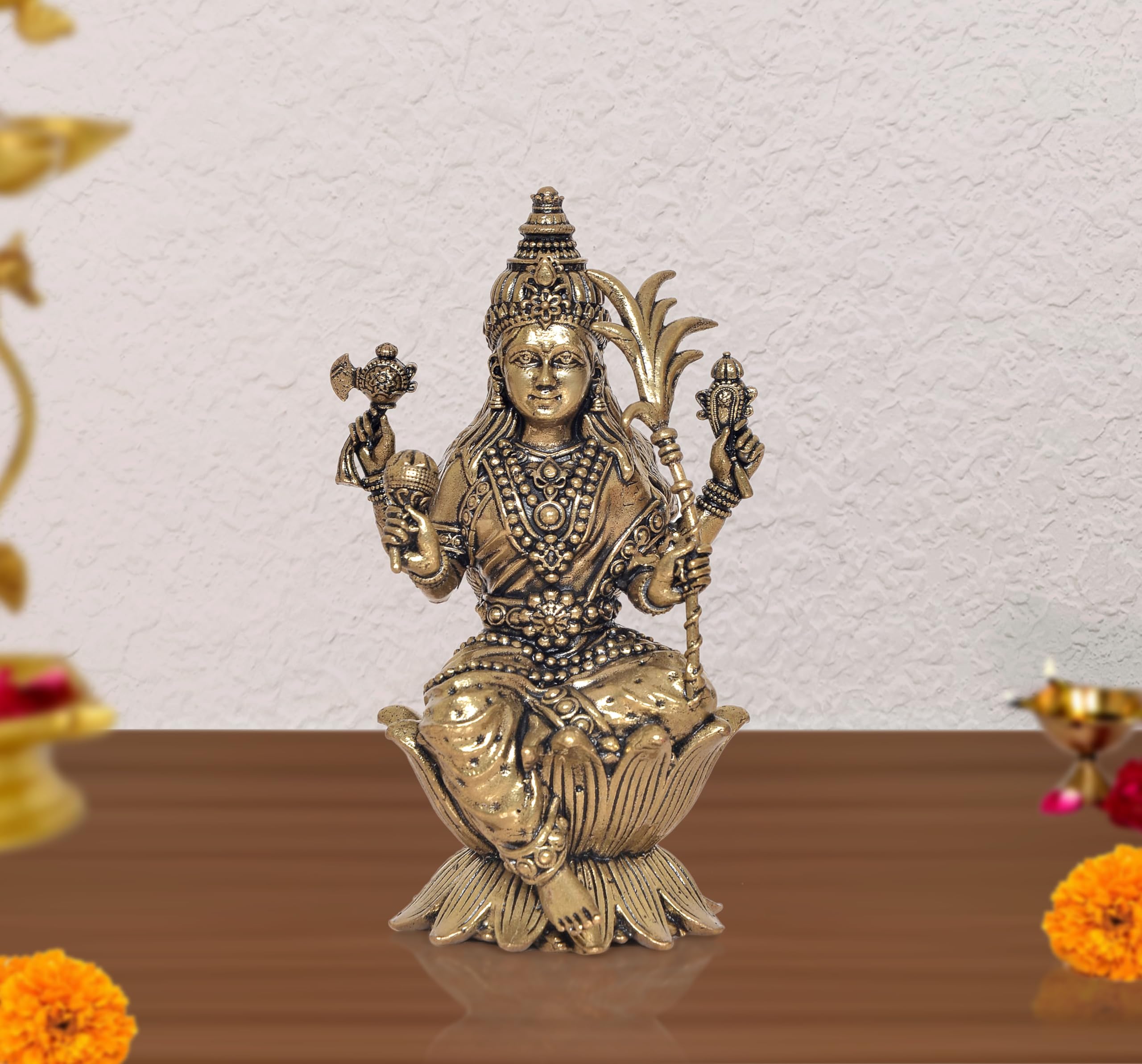 Buy Dattatreya Bronze Goddess Rajarajeshvari Idols Sitting on Lutos ...