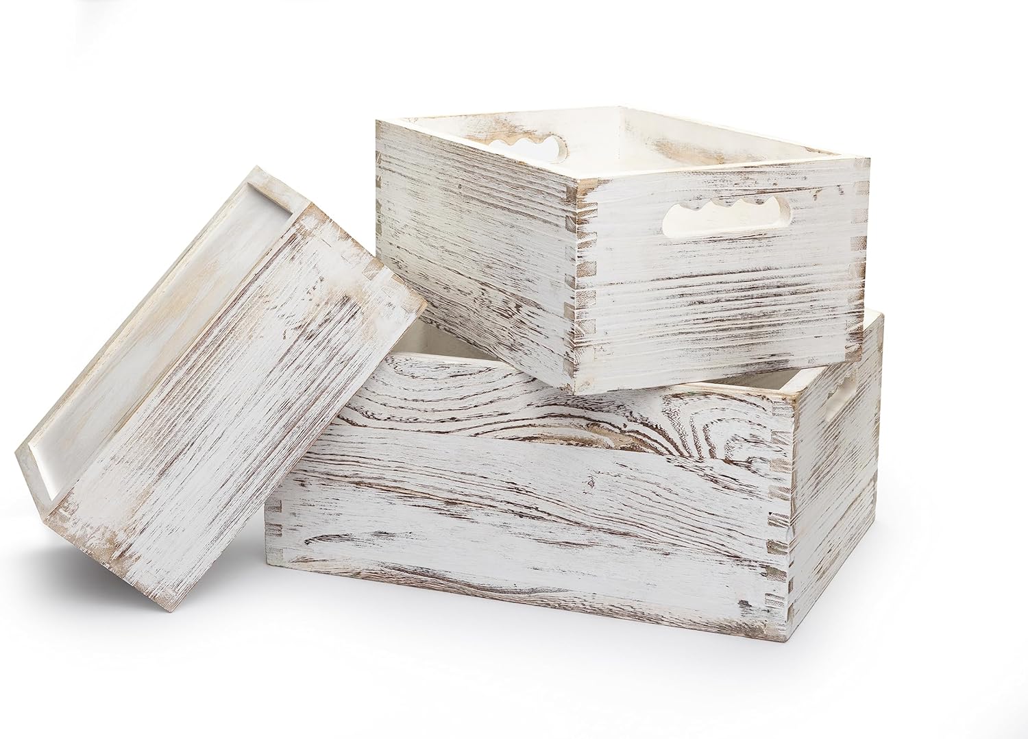 Amazon.com: White Rustic Wooden Storage Box : Home & Kitchen