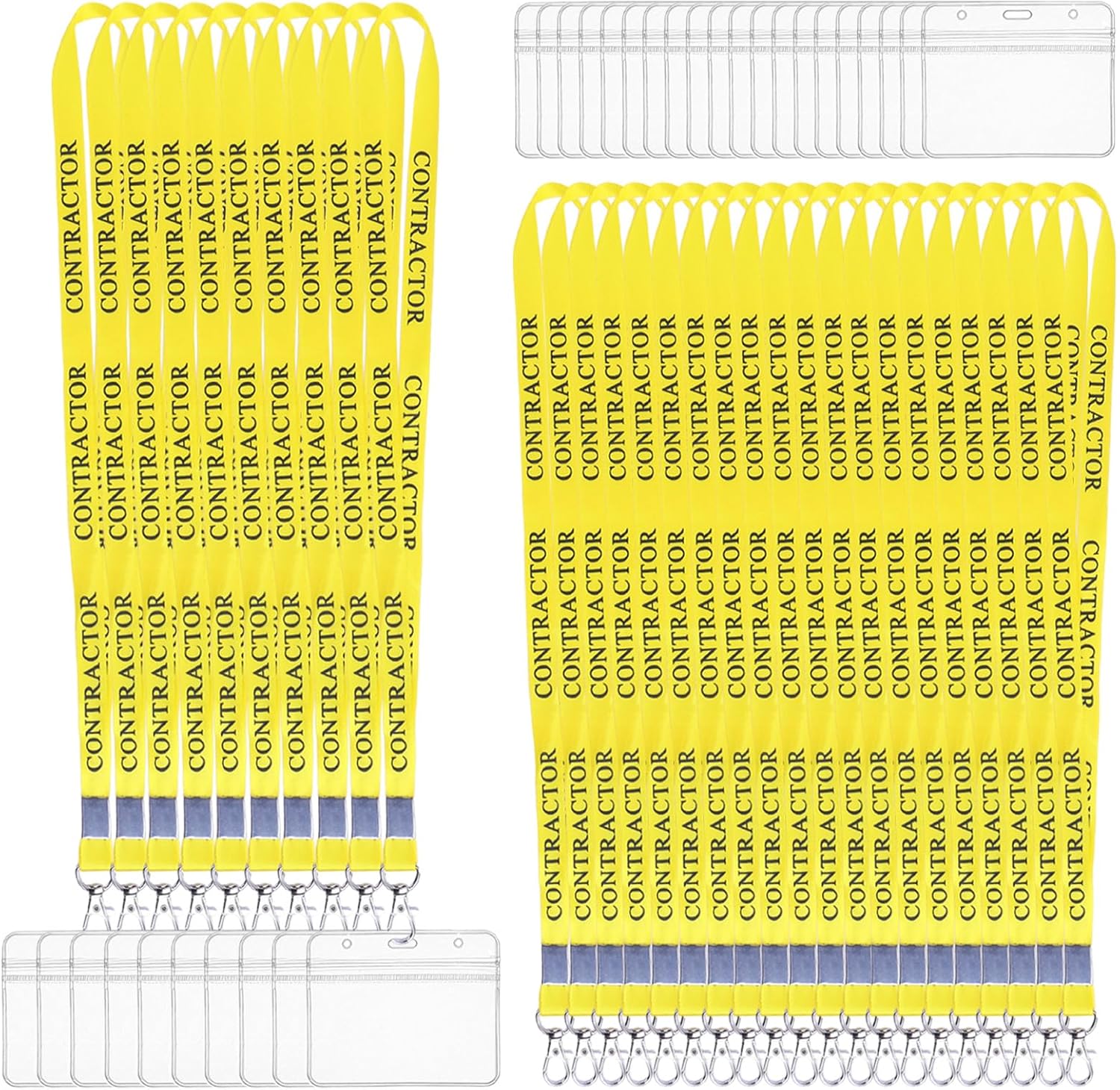 30 Pieces Yellow Contractor Lanyards with 30 ID Card Holders ...