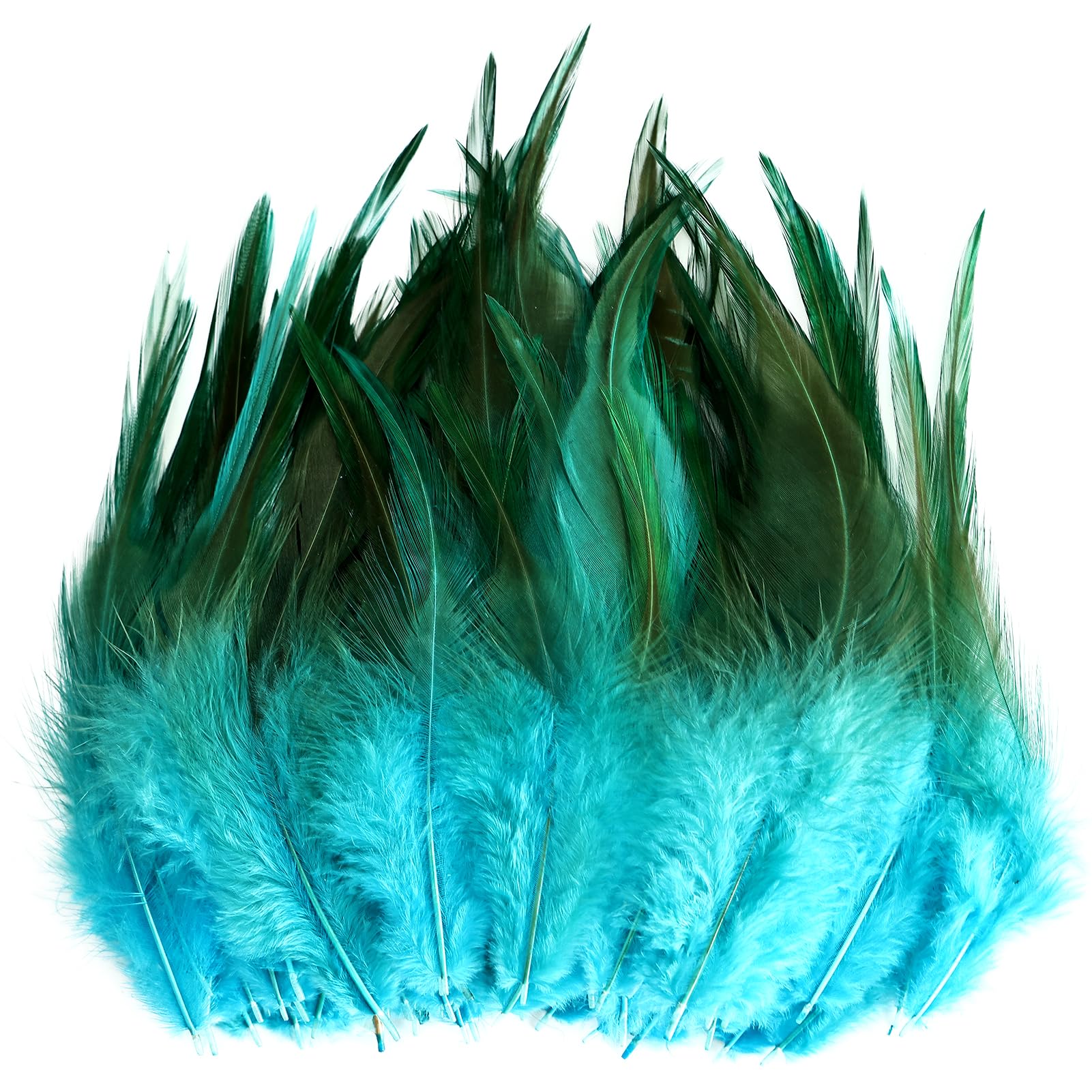 Amazon.com: 120pcs 5-7" Aqua Blue Feathers for Crafts，Saddle Hackle ...