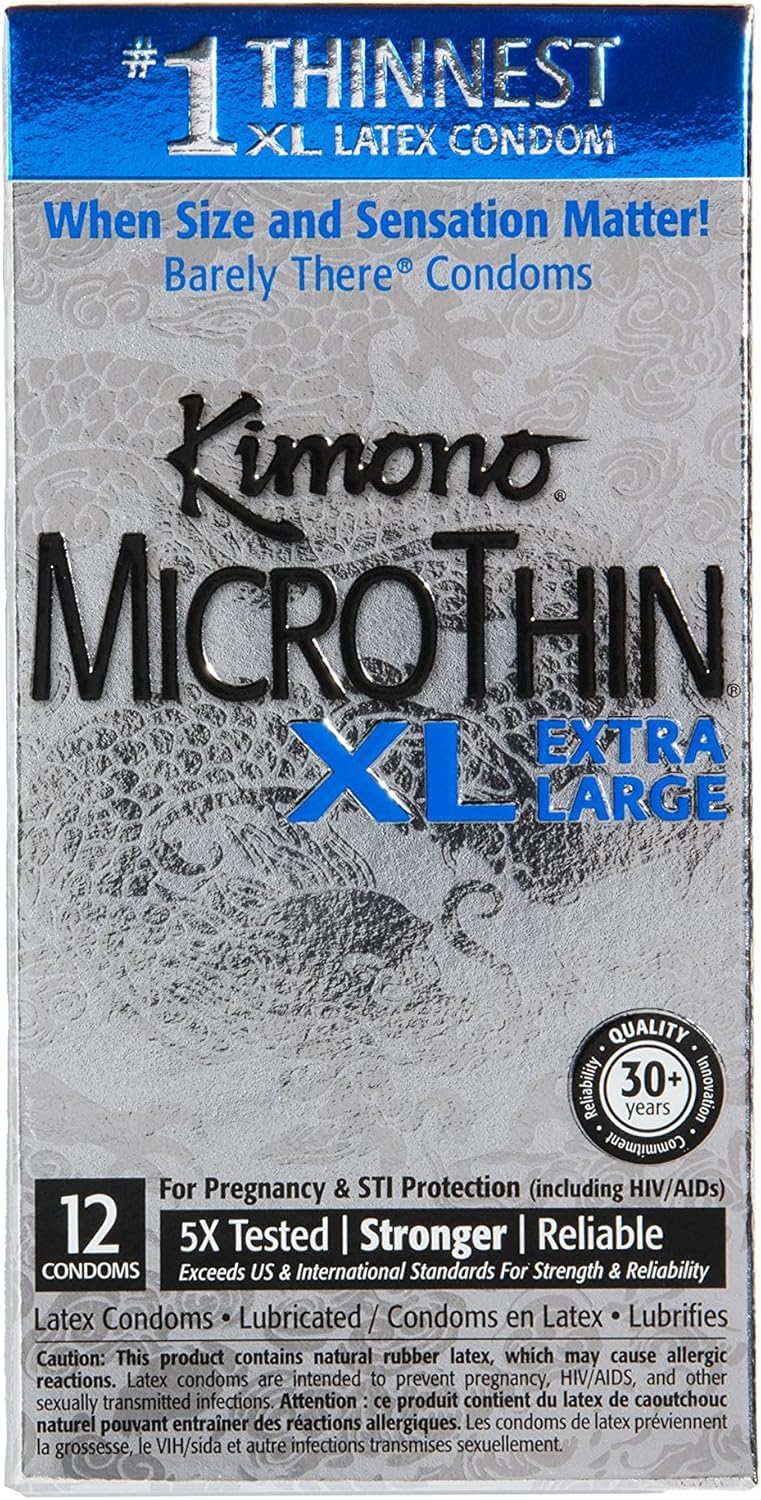 Amazon.com: Kimono MicroThin XL, Ultra-Thin Lubricated Condoms, Natural ...