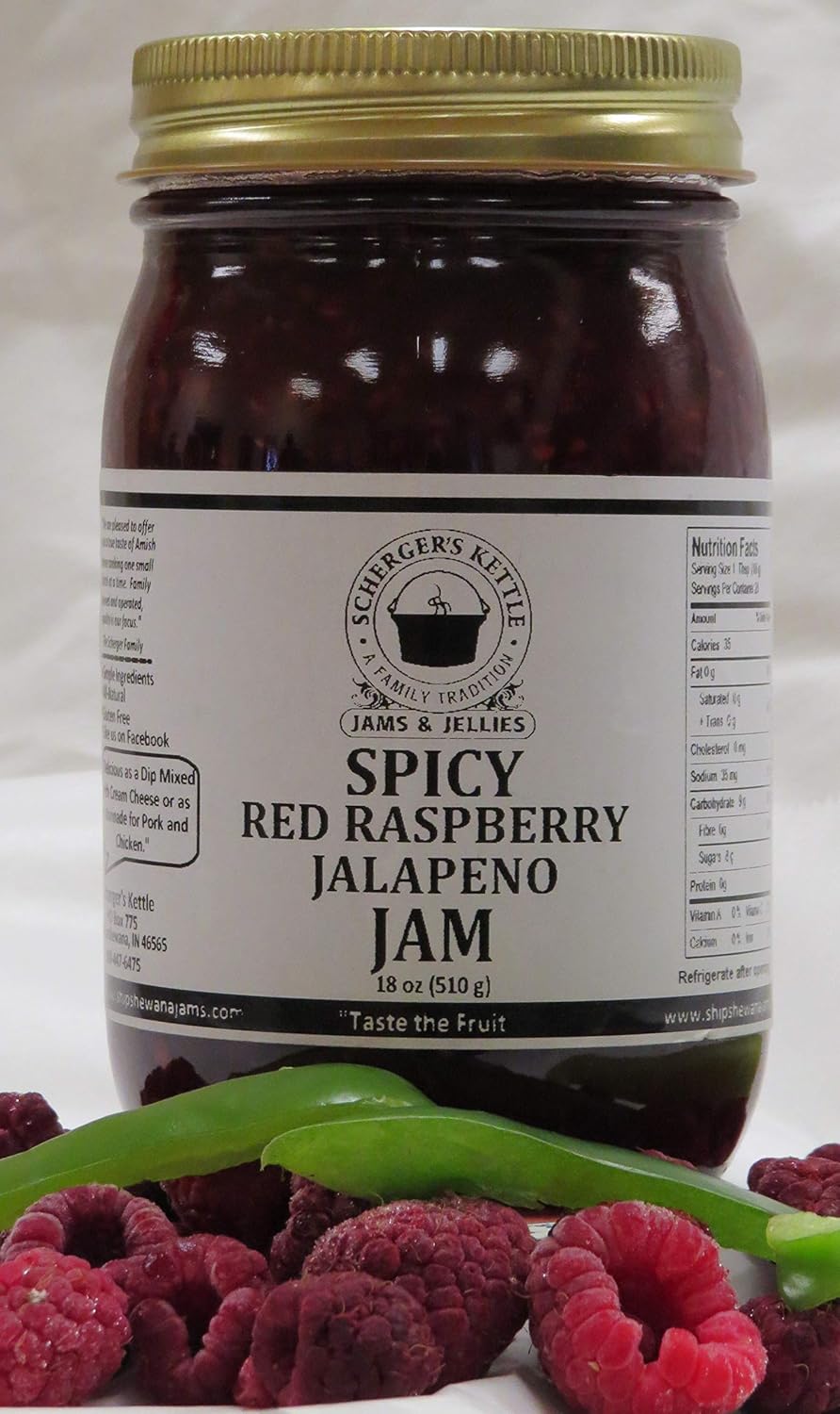 Amazon.com : Spicy Red Raspberry Jalapeno Jam, 18 oz : Grocery ...