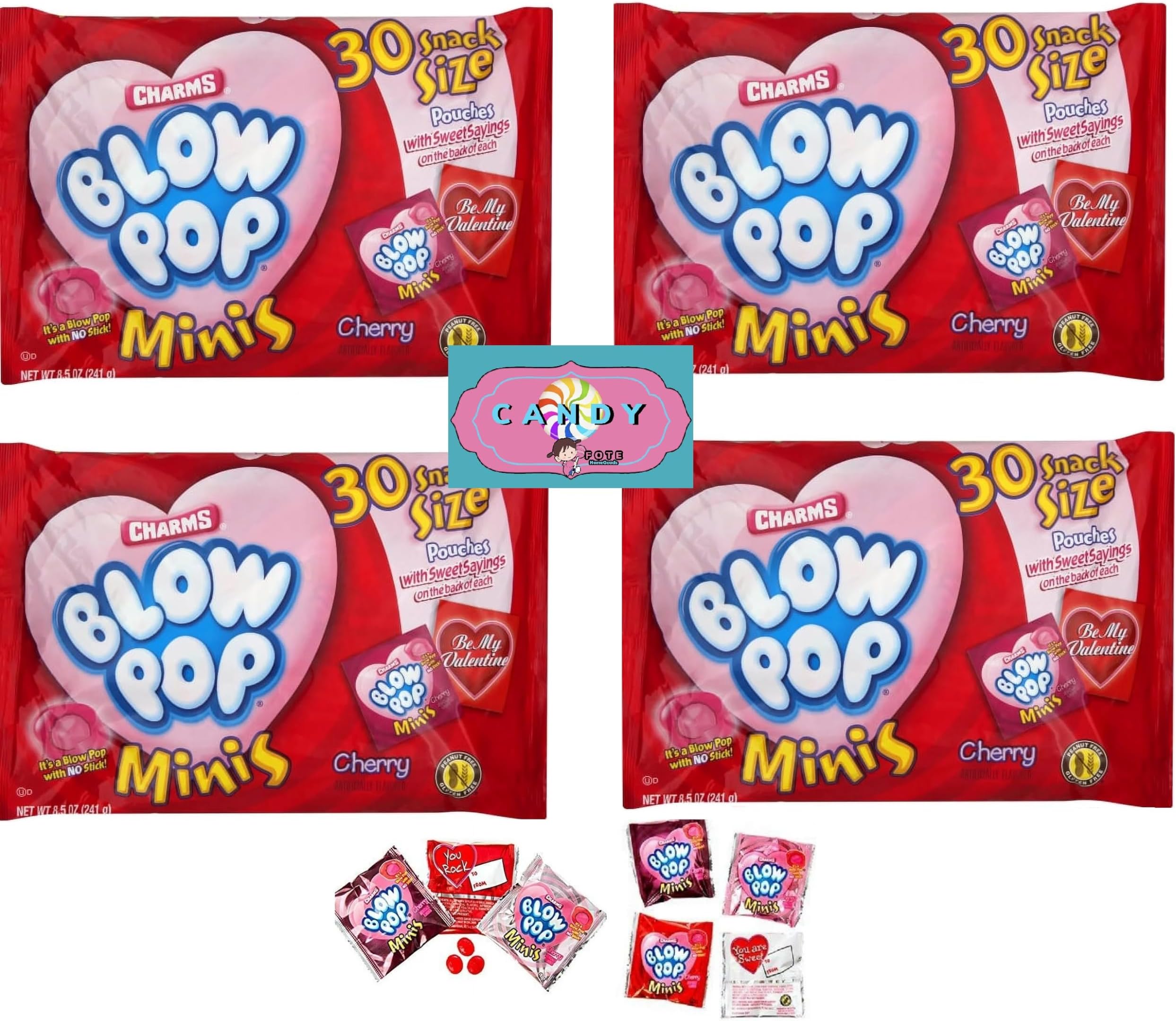 Amazon.com : Charms Valentine's Day Blow Pop Minis Snack Size Classroom ...
