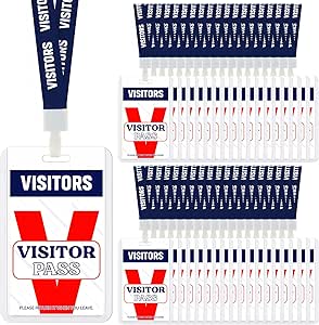 Amazon.com : Jetec 36 Set Visitor Badges with Lanyard PVC Plastic Card ...
