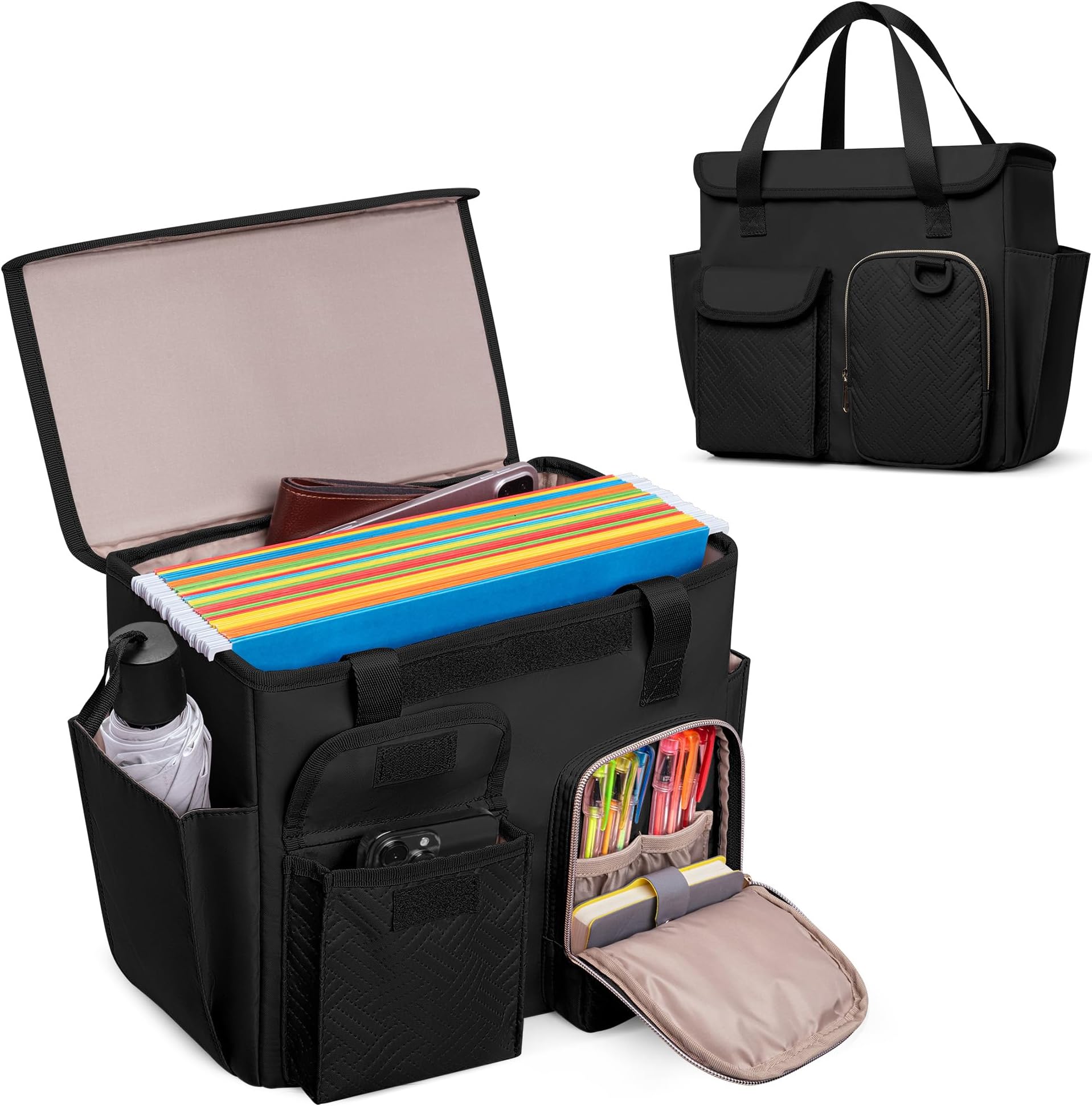 Amazon.com : Prokva Hanging File Organizer Box with Lid, Portable ...