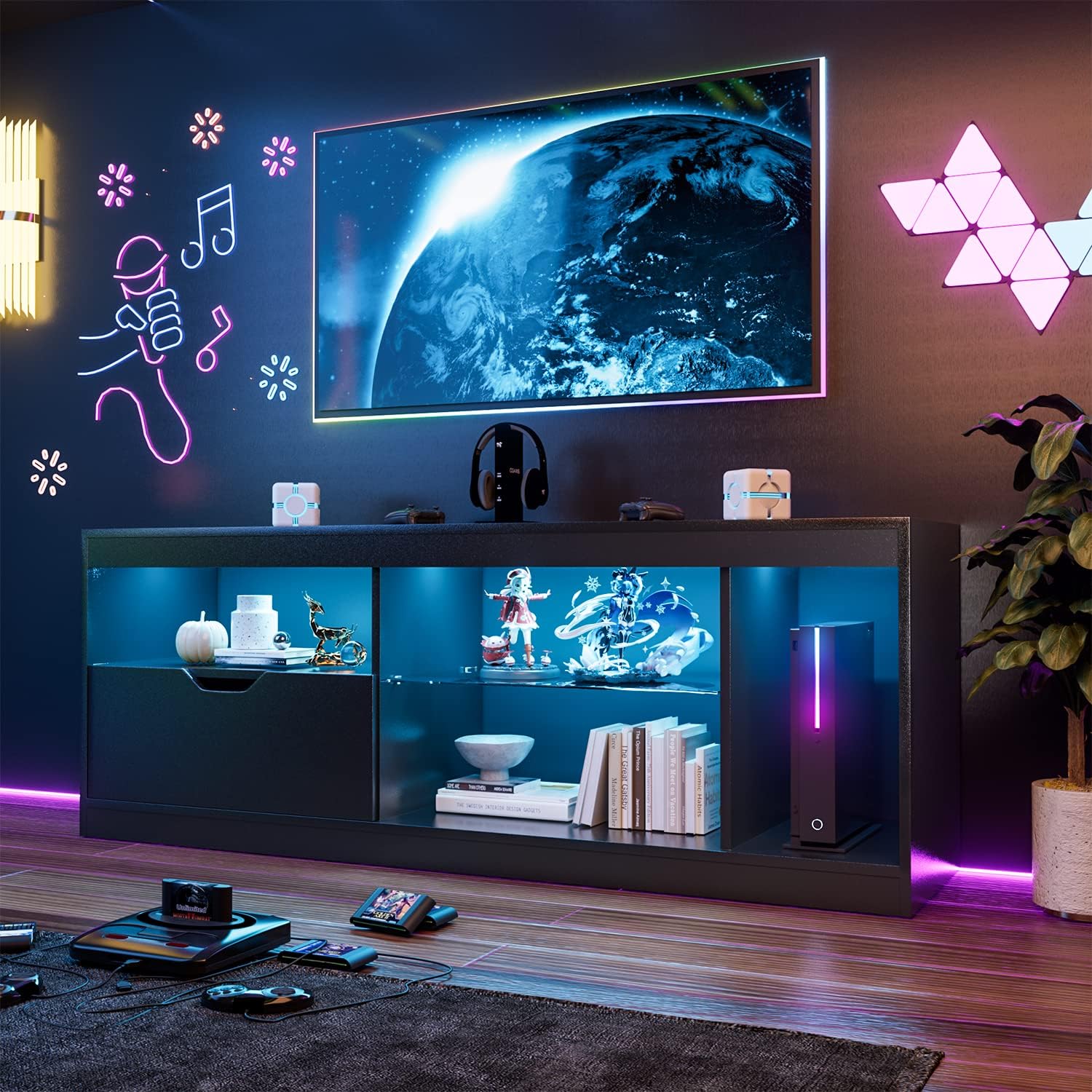 Amazon.com: Bestier TV Stand for 70 inch TV, Tall Entertainment Center ...