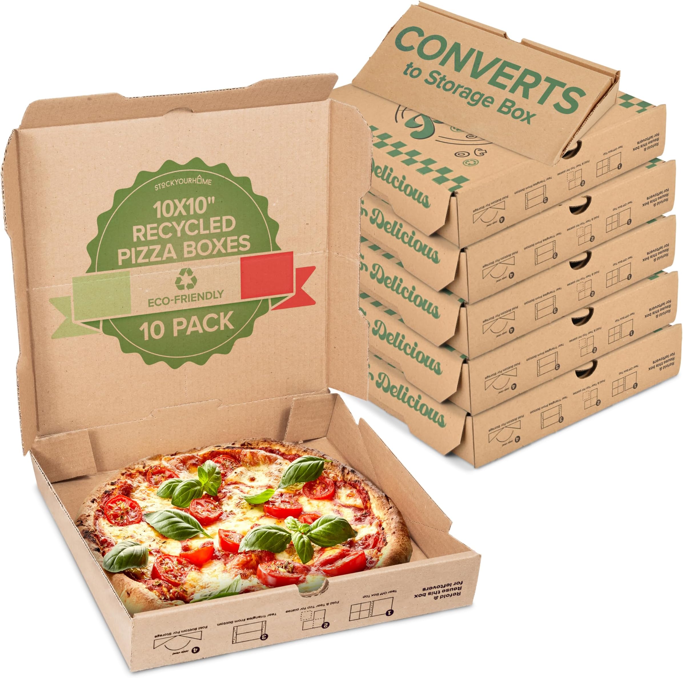 Amazon.com: 6" Premium White Mini Corrugated Pizza Boxes Take Out ...