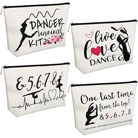 Amazon.com : 6 Pieces Dance Makeup Bag Dancer Cosmetic Bags Recitals ...