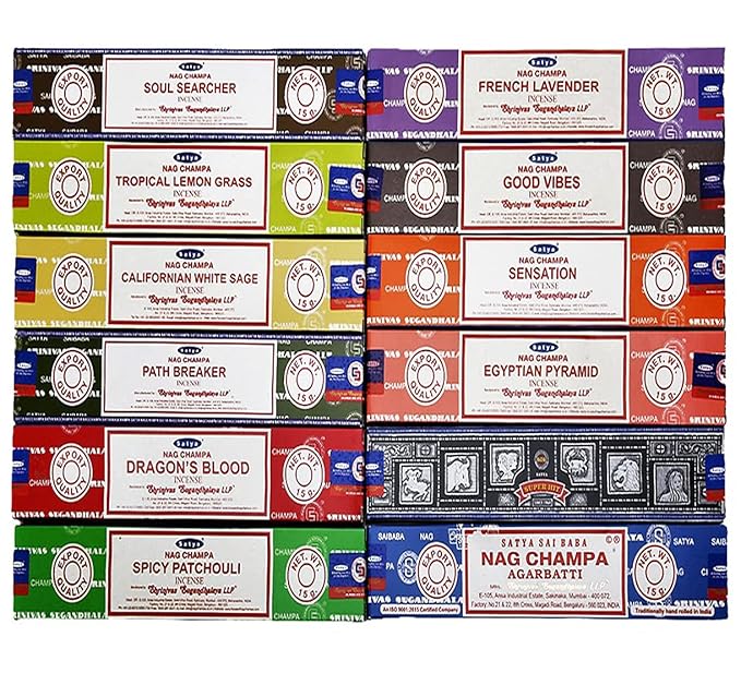 Amazon.com: Satya 12 Pack Assorted Pack 15 Gram x 12 Packs 1ST : Home ...