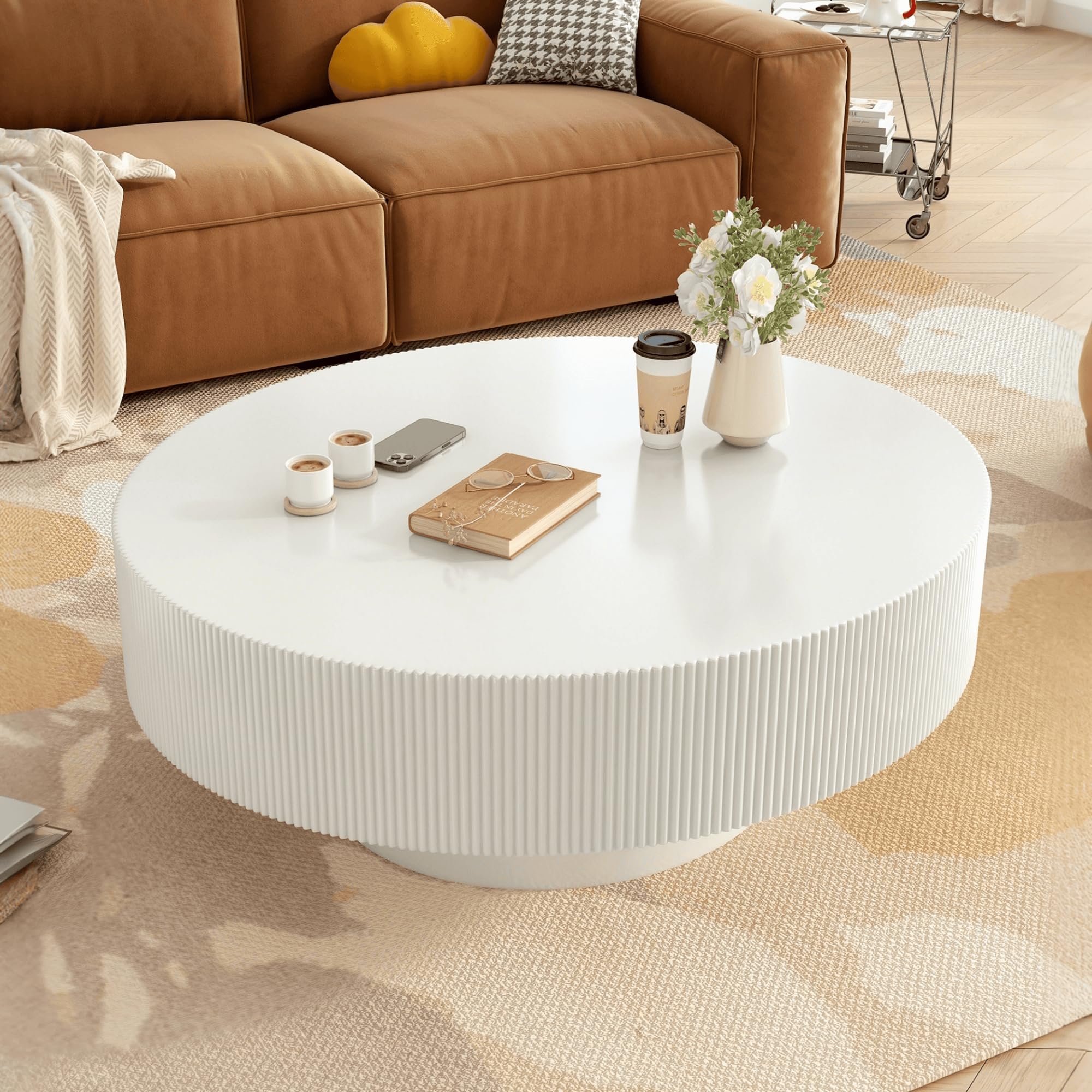 Snapklik.com : Merax Modern Round Coffee Table
