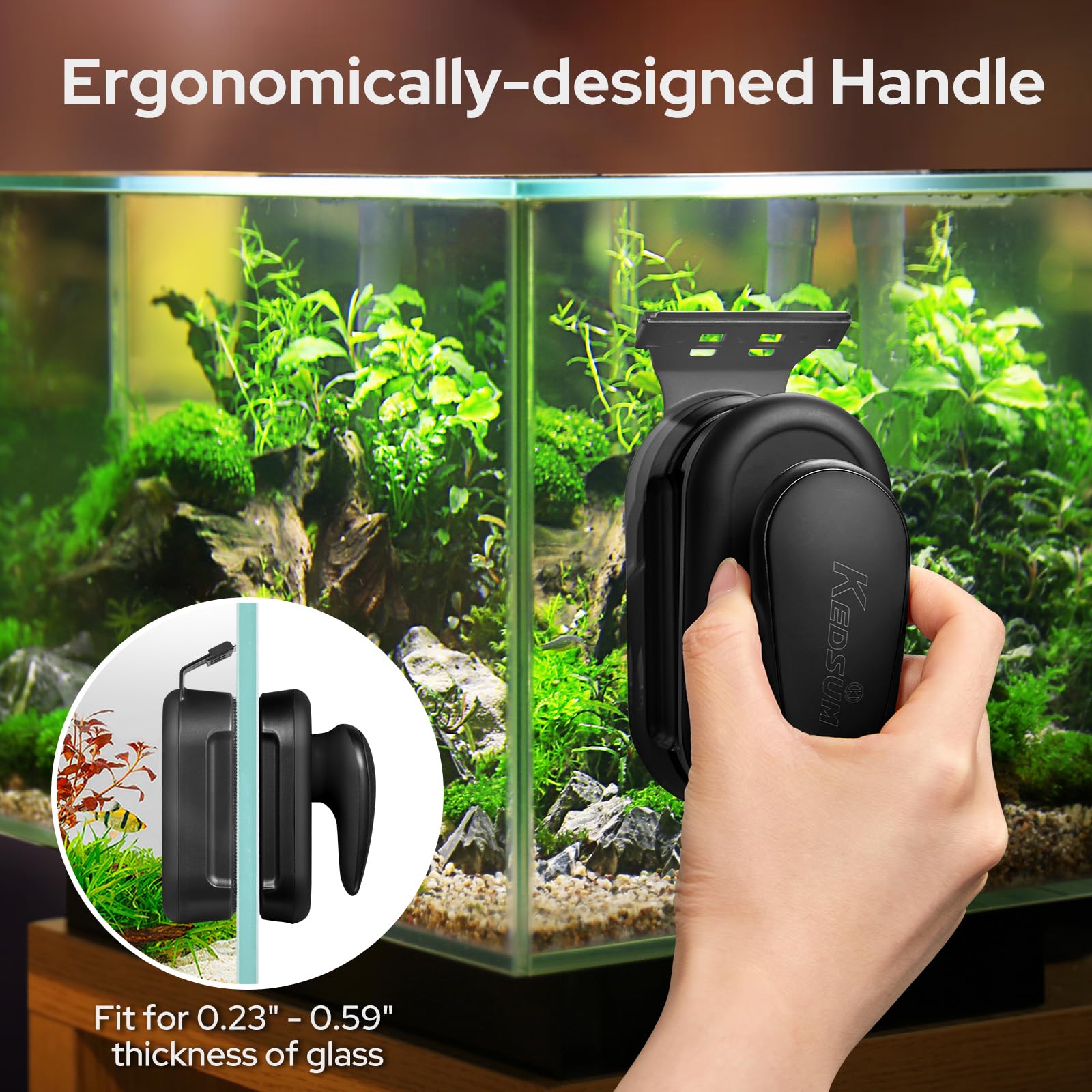 Snapklik.com : KEDSUM Aquarium Glass Cleaner, Fish Tank Glass Cleaner ...