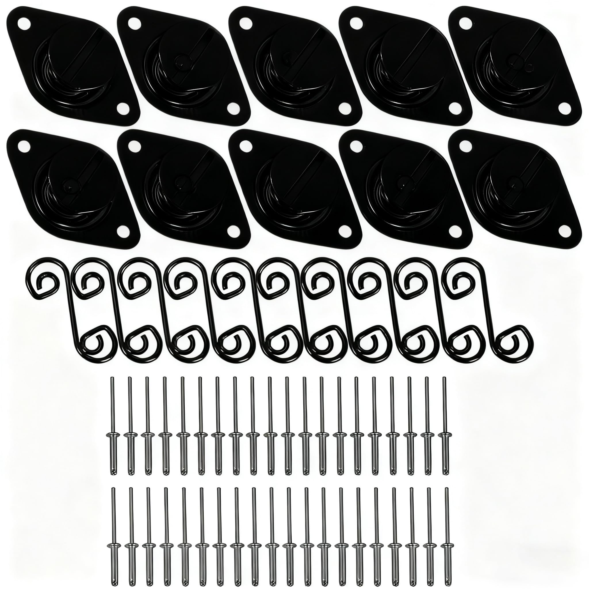 Snapklik.com : VPZMT Black Self-Ejecting Button Quarter Turn Fasteners ...