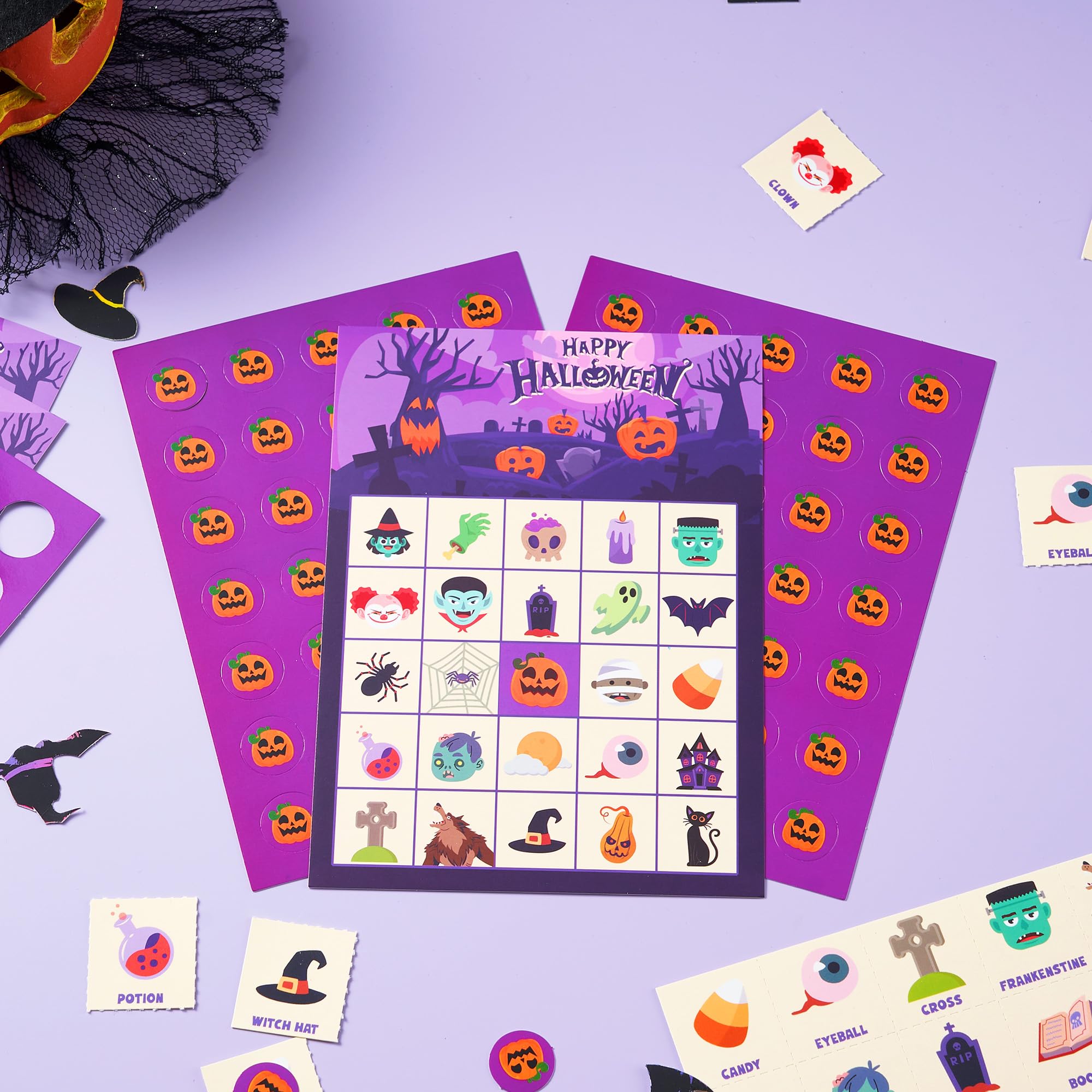 Snapklik.com : 32 Players Halloween Bingo Card Game, Kids Bingo Cards ...