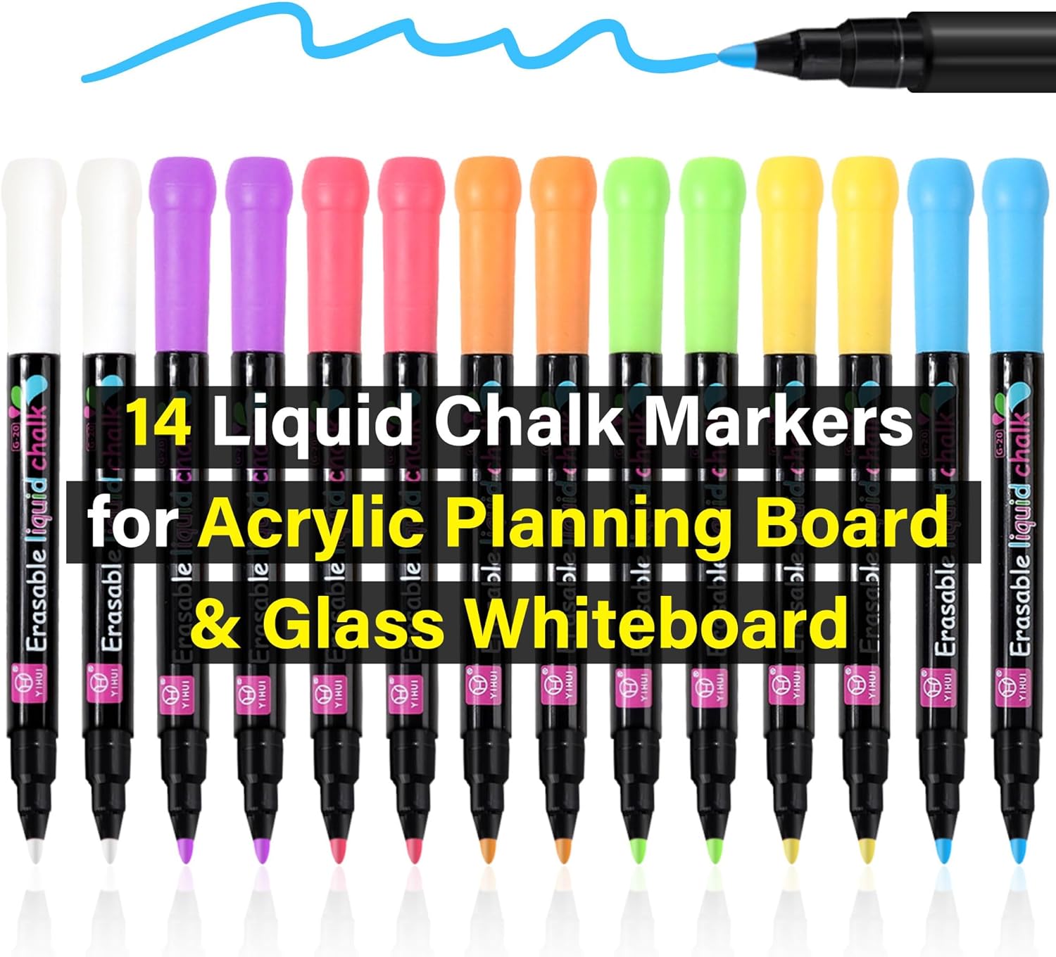 Amazon.com : SORFHOUR 14 Liquid Chalk Markers for Acrylic Calendar, 7 ...
