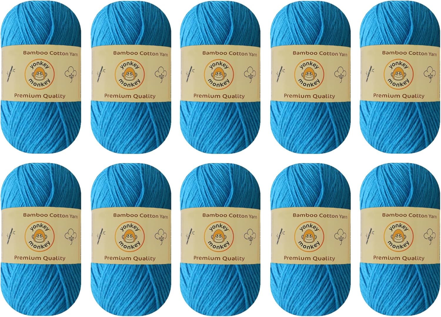 Amazon.com: 10-Pack of Yonkey Monkey 500 Grams Yarn - 70% Rayon derived ...
