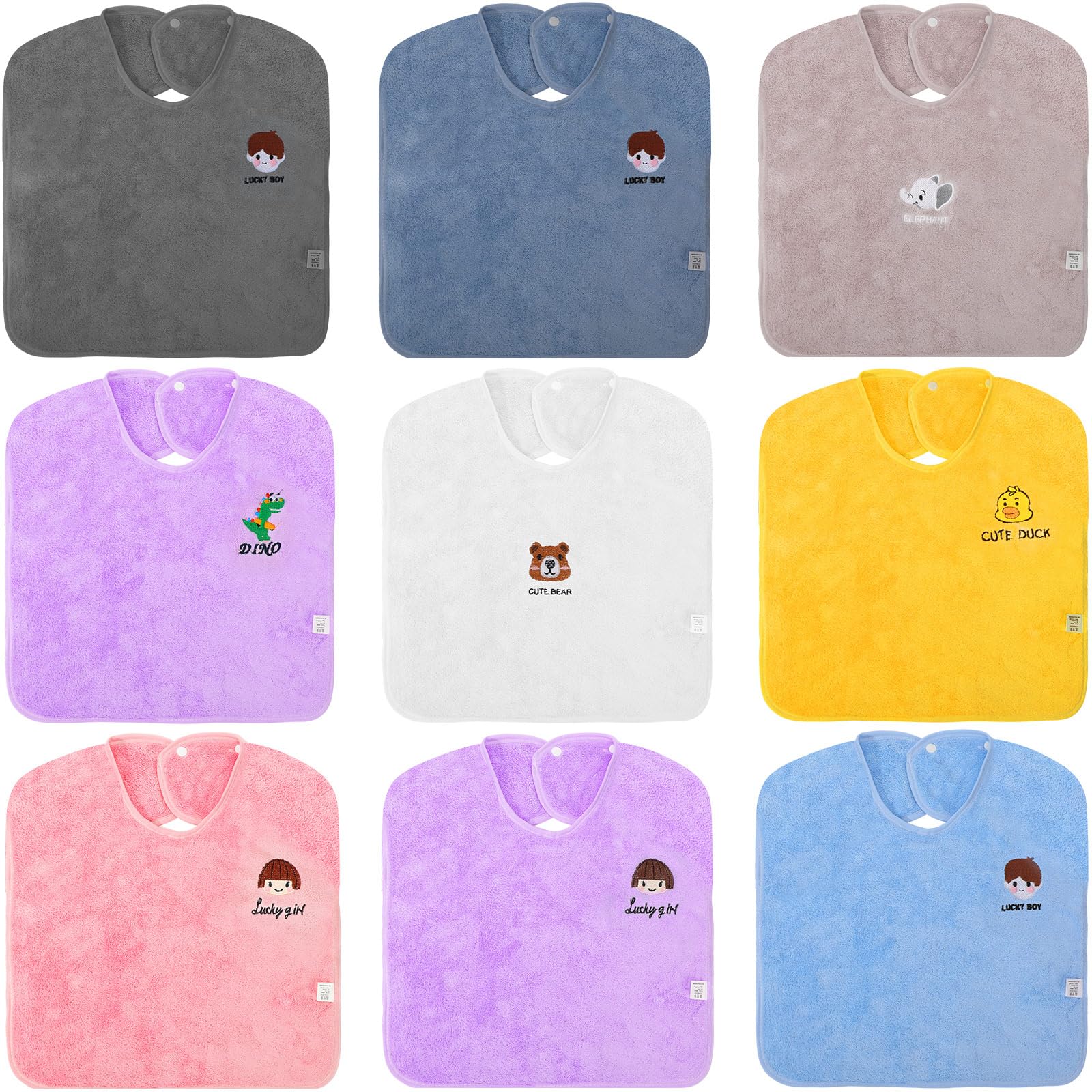 Amazon.com: Newwiee 9 Pieces Baby Food Bibs Unisex Toddler Bibs for ...