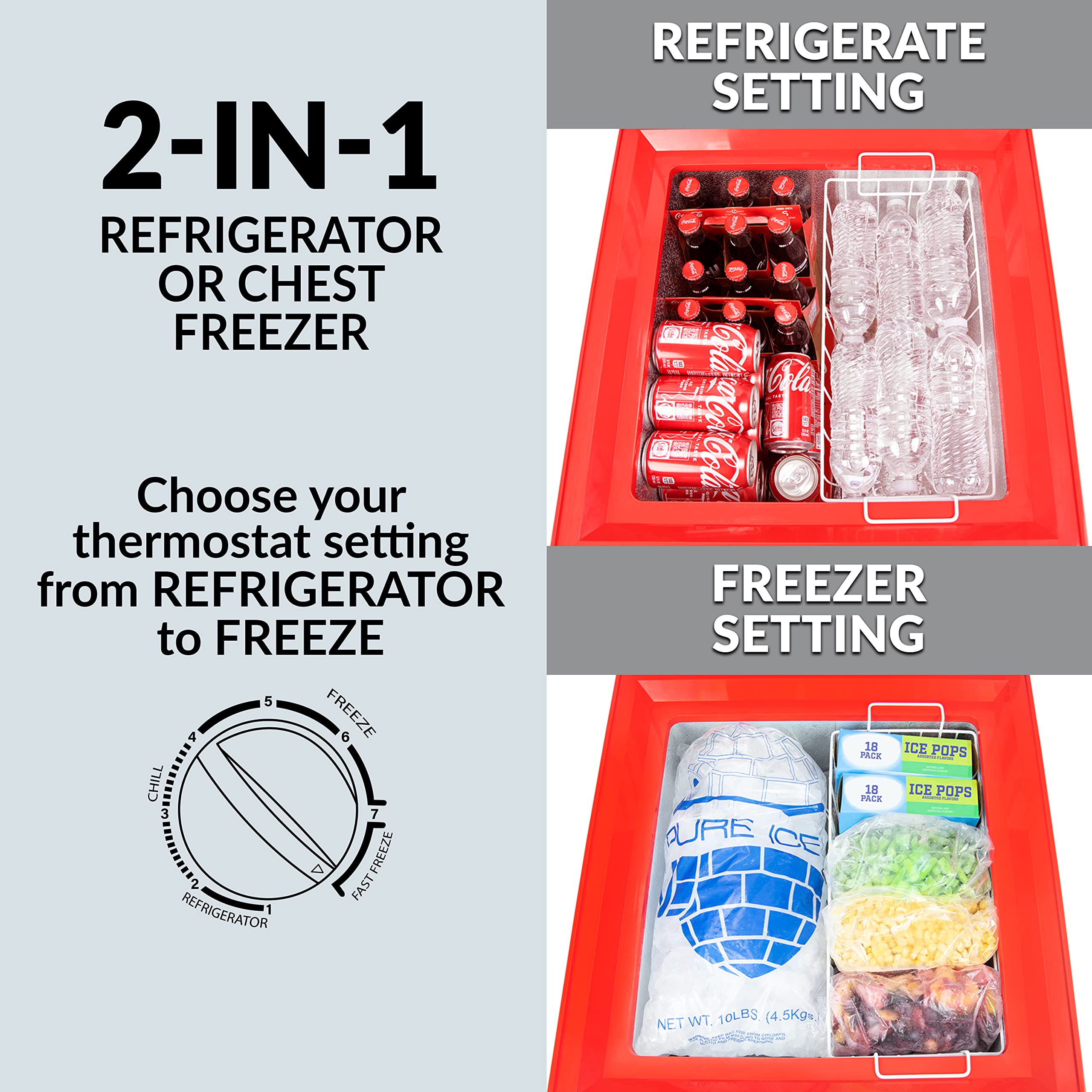 Snapklik.com : Nostalgia Coca-Cola Chest Freezer And Refrigerator All ...