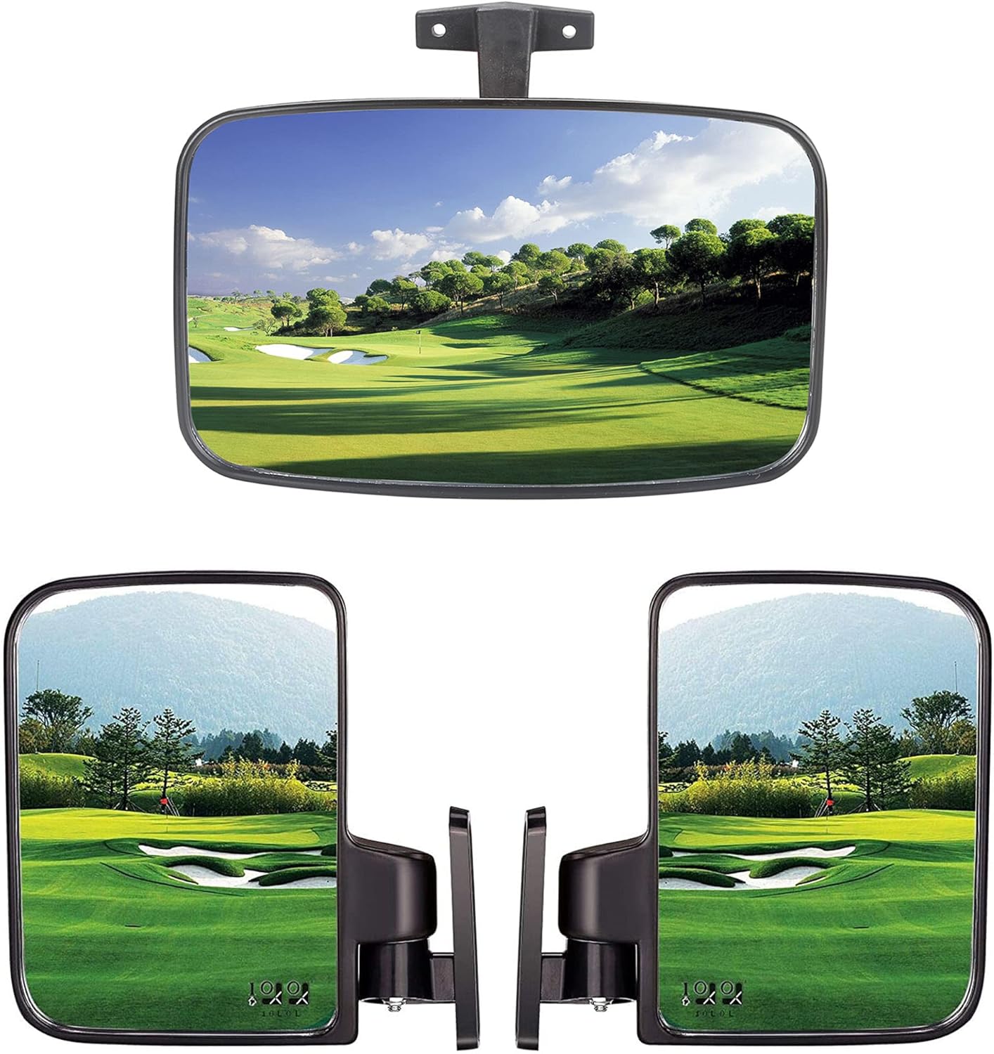 Amazon.com : 10L0L Golf Cart Mirror Set, Side Mirrors & Large Radian ...