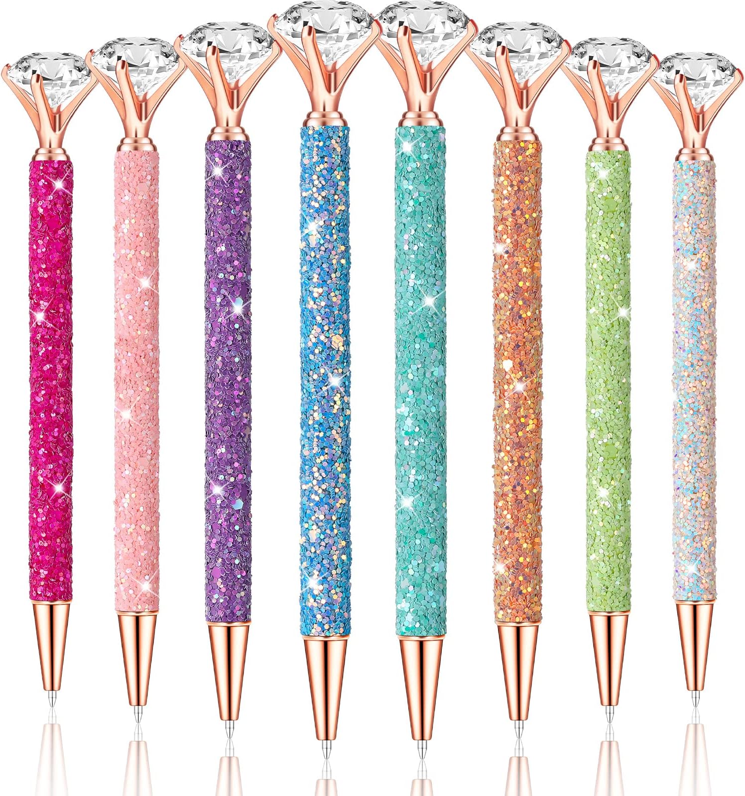 Amazon.com : Fuutreo 8 Pcs Diamond Pens with Crystal Shining Glitter ...