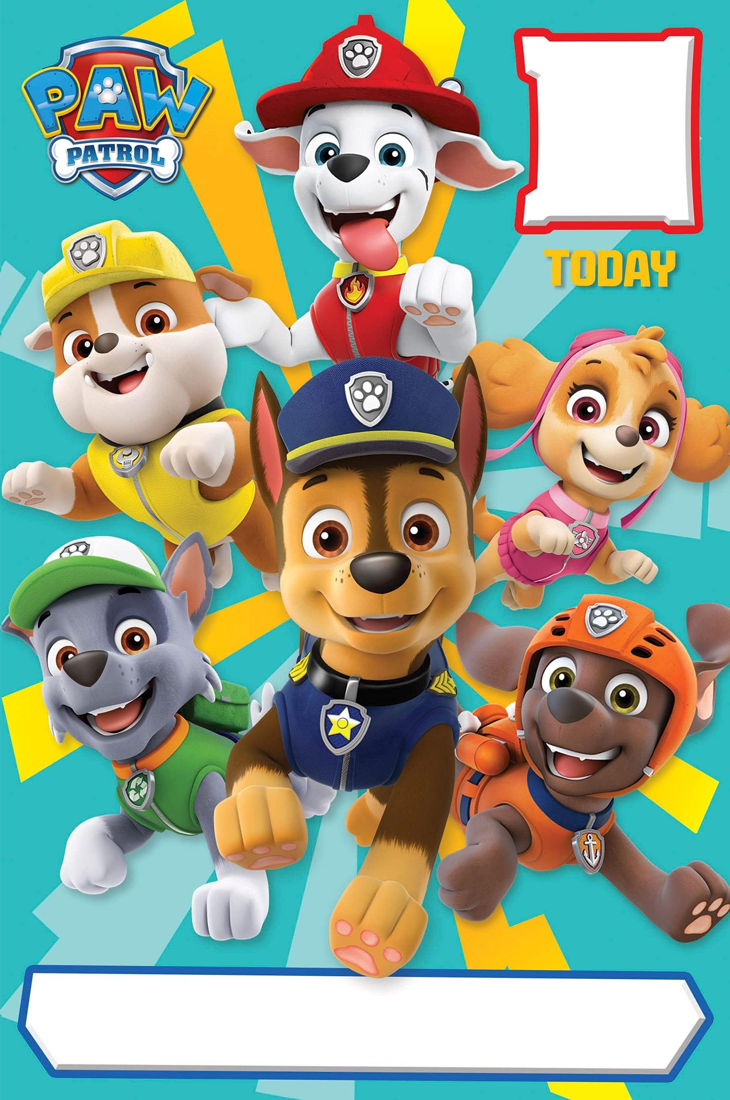Paw Patrol Official Personalisable Birthday Card, Includes A Sticker ...