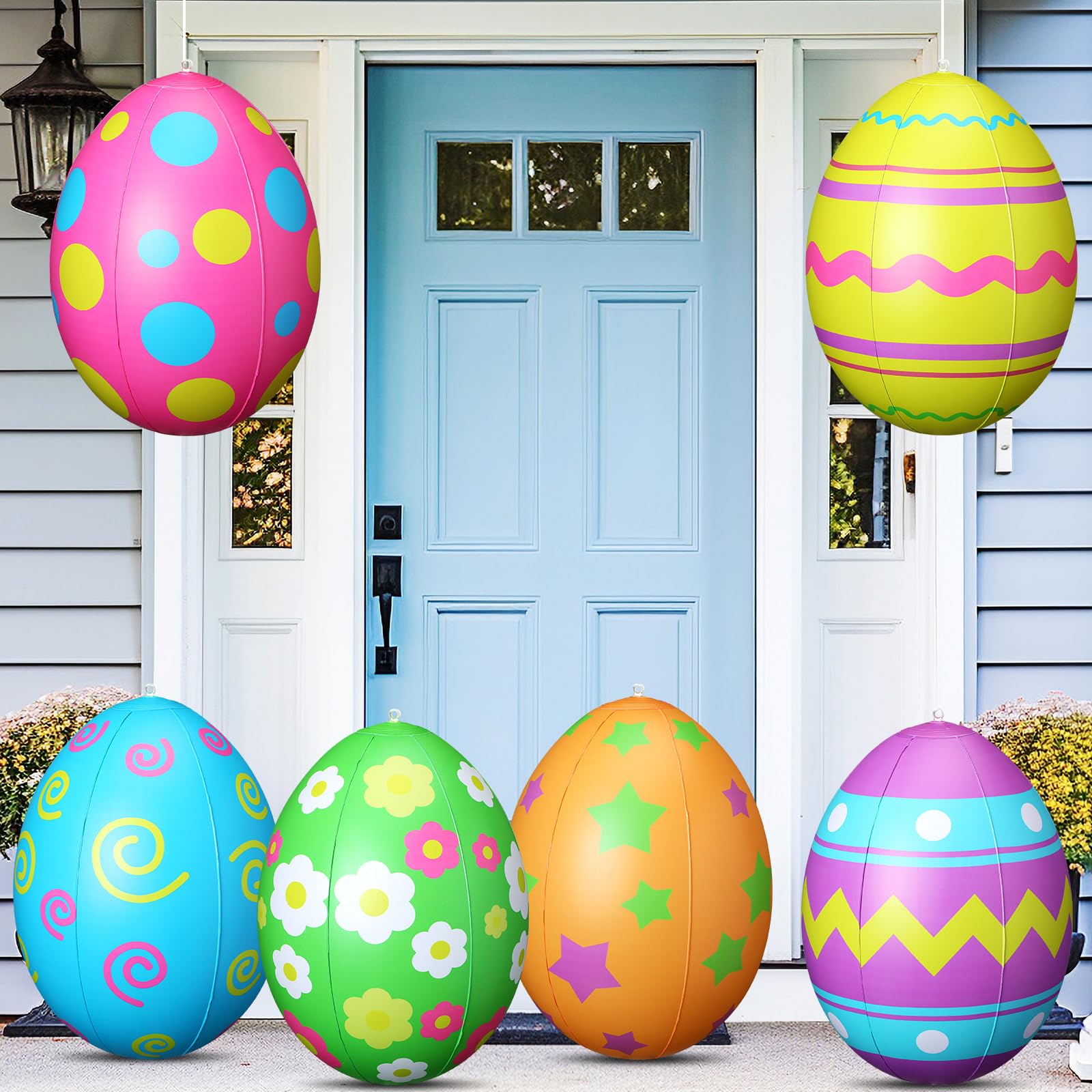 Amazon.com: Jetec 6 Pack Inflatable Easter Eggs Decorations 16 Inch ...