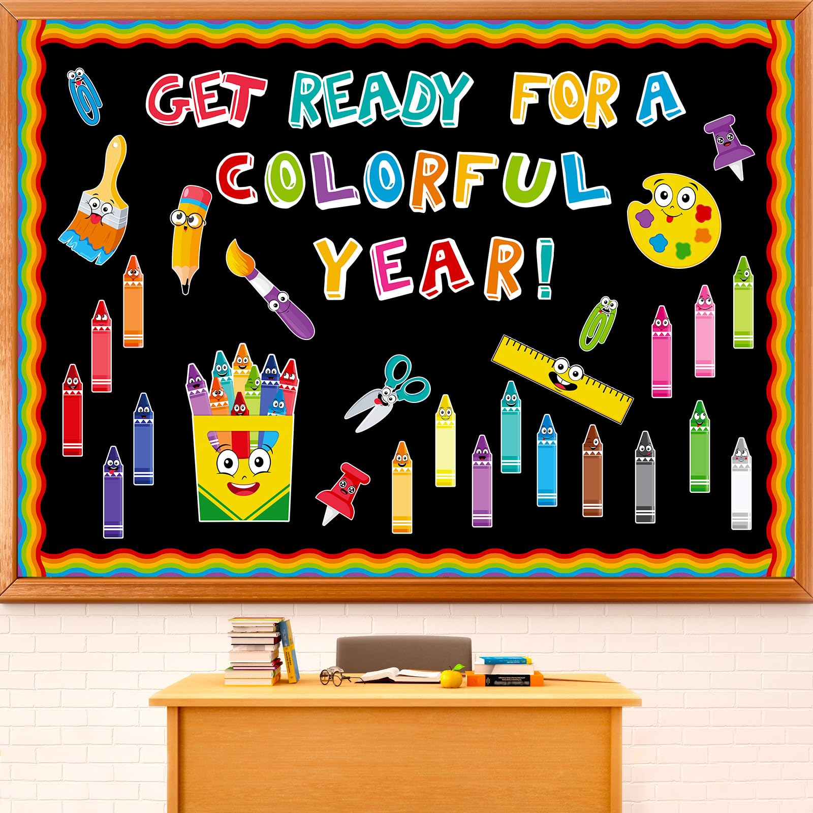 Amazon.com : Pasimy 121 Pcs Crayon Theme Classroom Decorations Back to ...