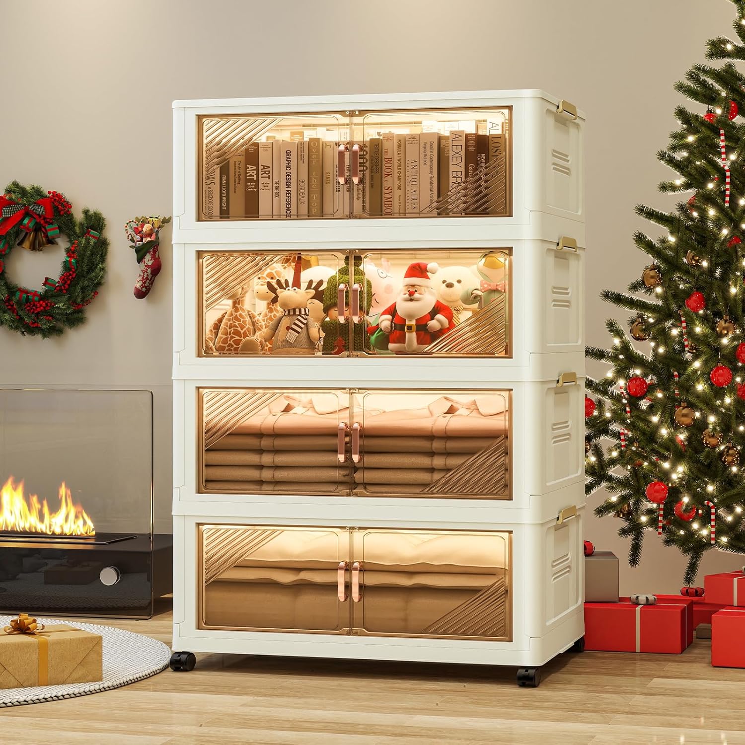 Amazon.com: 4 contenedores de almacenamiento con 4 tapas, contenedores ...