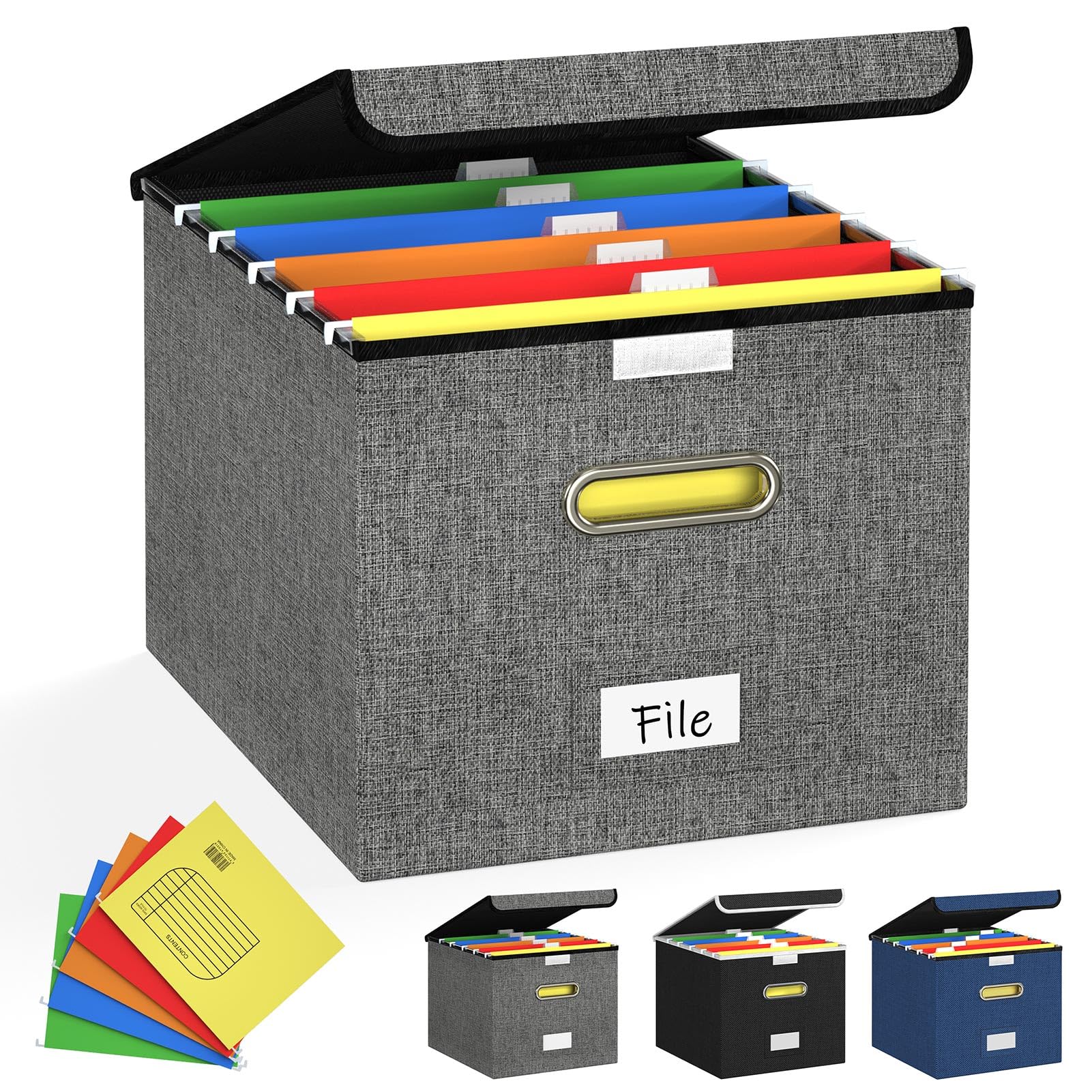 Amazon.com: Forogic Foldable Portable File Organizer with Lid Linen ...