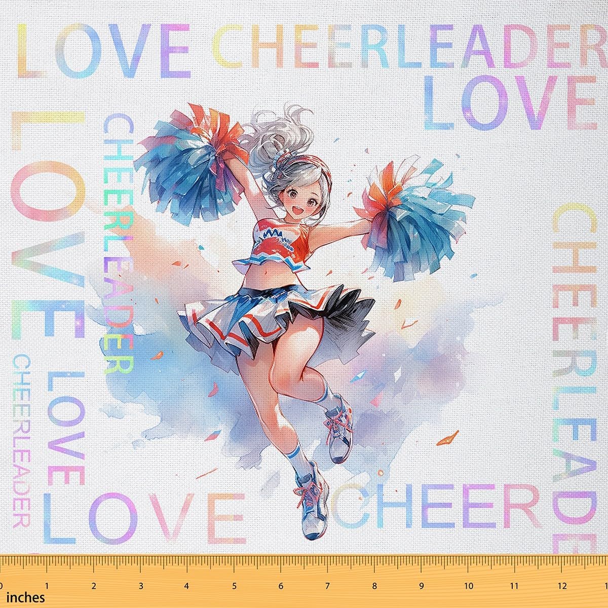 Amazon.com: Castle Fairy Cheerleader Fabric by The Yard,Cheerleading ...