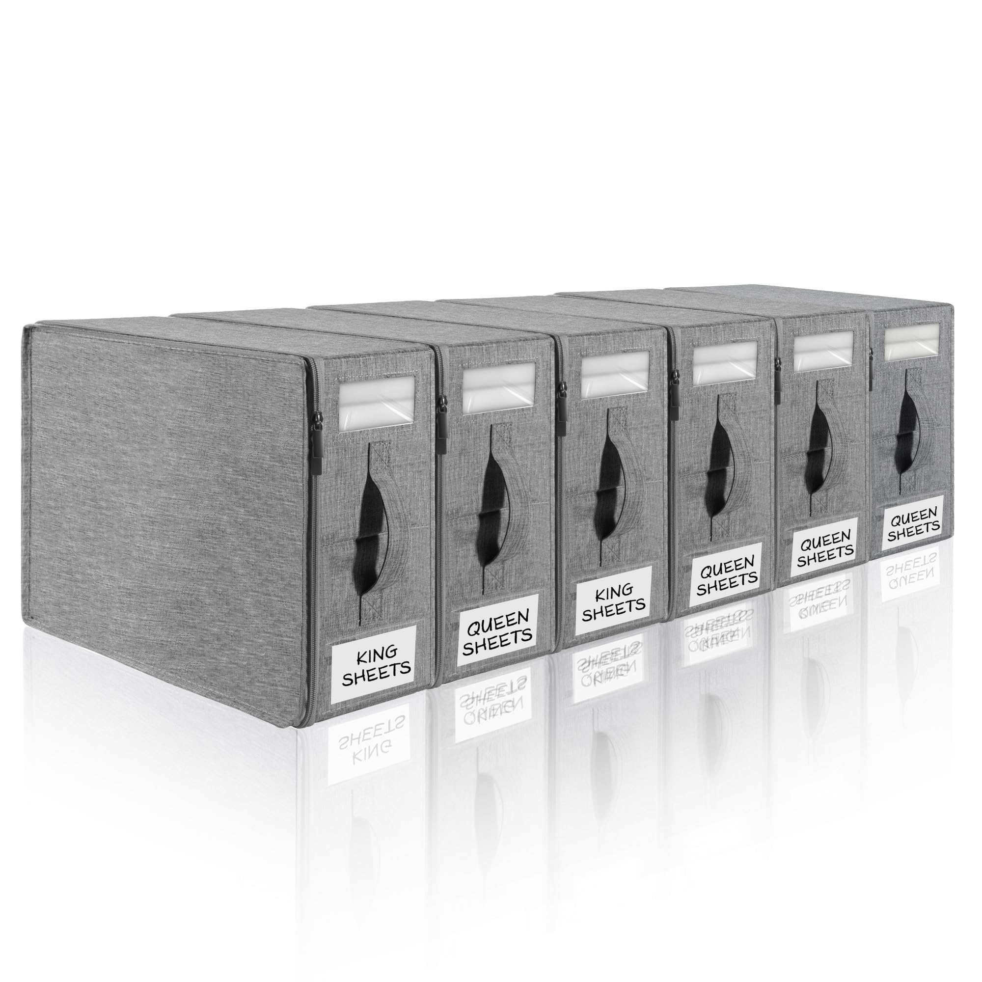 Amazon.com: KitHero 6pack Bed Sheet Organizer, Foldable Linen Closet ...