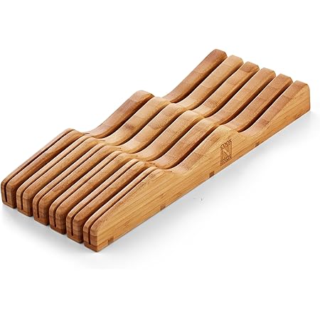 Amazon.com: Cook N Home In-Drawer Bamboo Knife Storage Block, 11 Slot ...