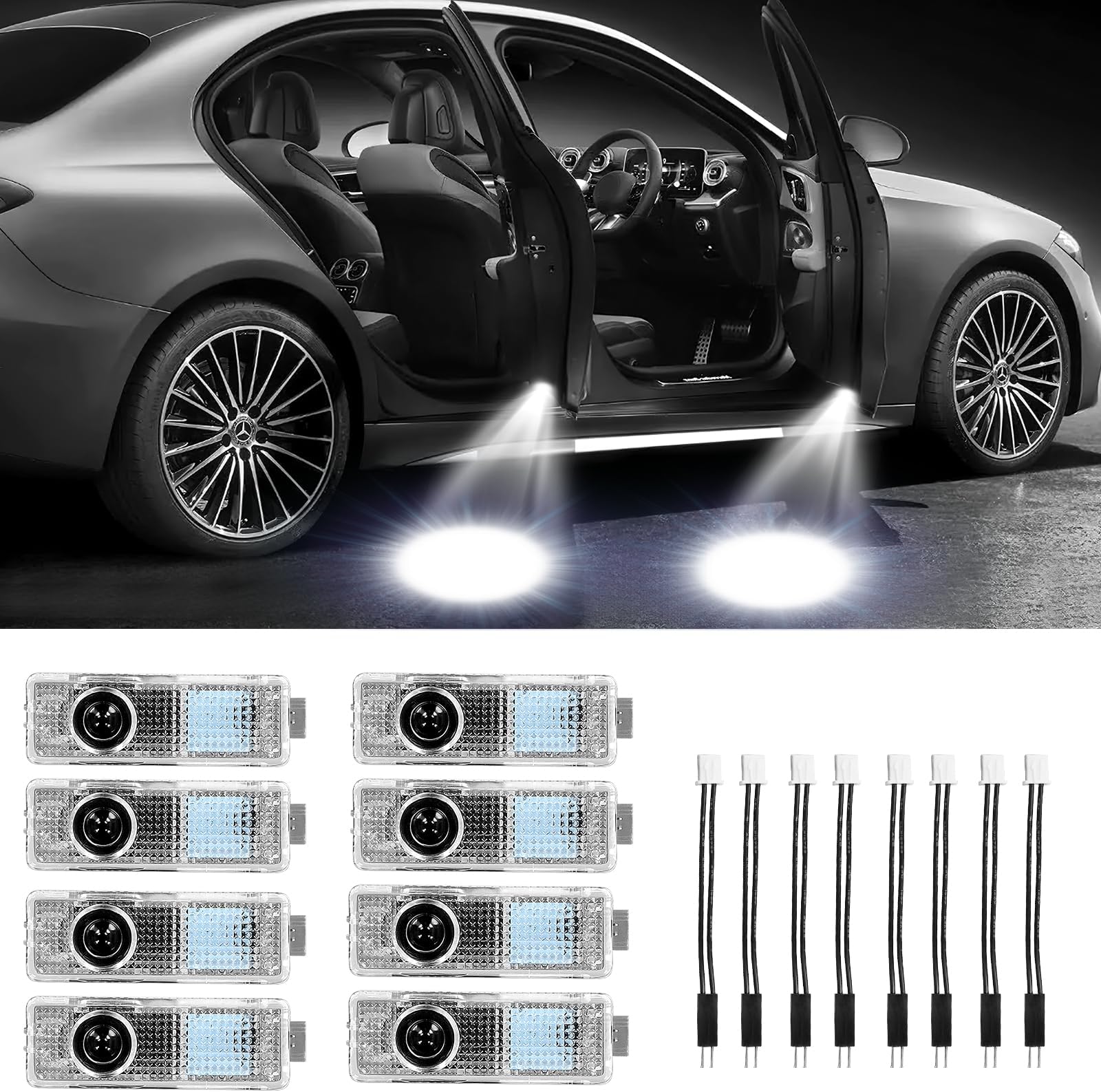 YEKUYEKU 2 Stück Auto Tür Lichter Logo Lichter LED Willkommen Tür ...