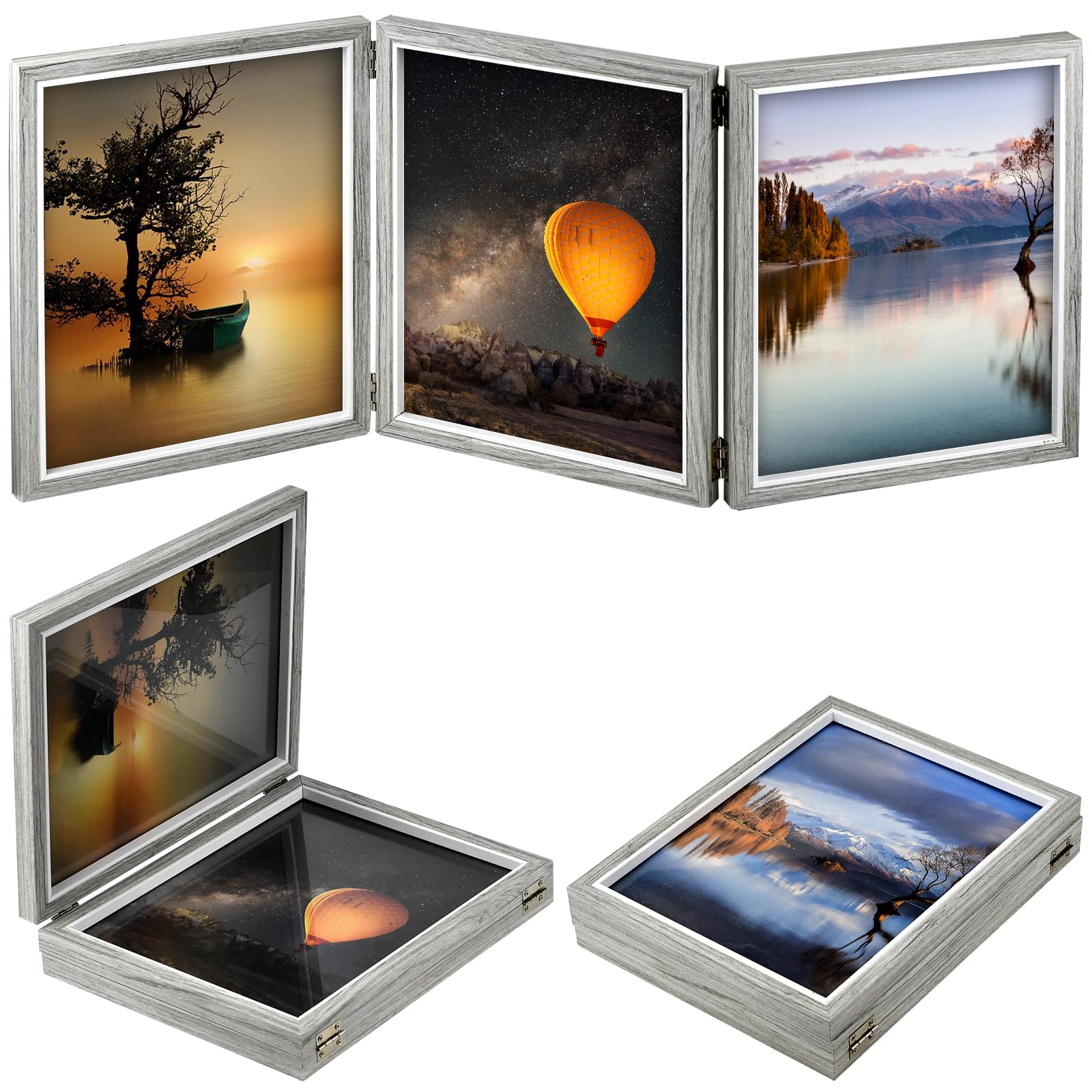 HOMEPIC 8x10 Triple Picture Frames Hinged 3 Photos Frame Collage 1 Pack ...