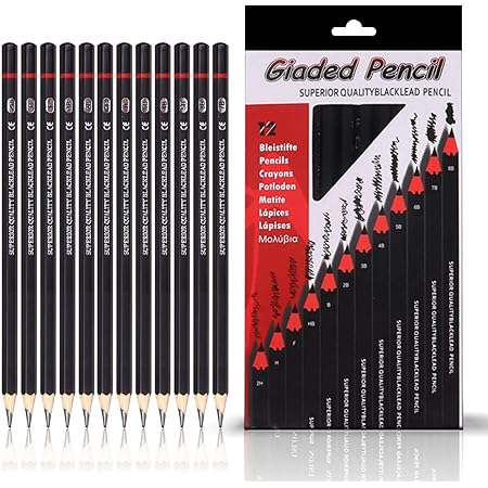 Kurtzy About Space Shading Drawing Sketch Pencil - 12 Pcs (B, 2B, 3B ...
