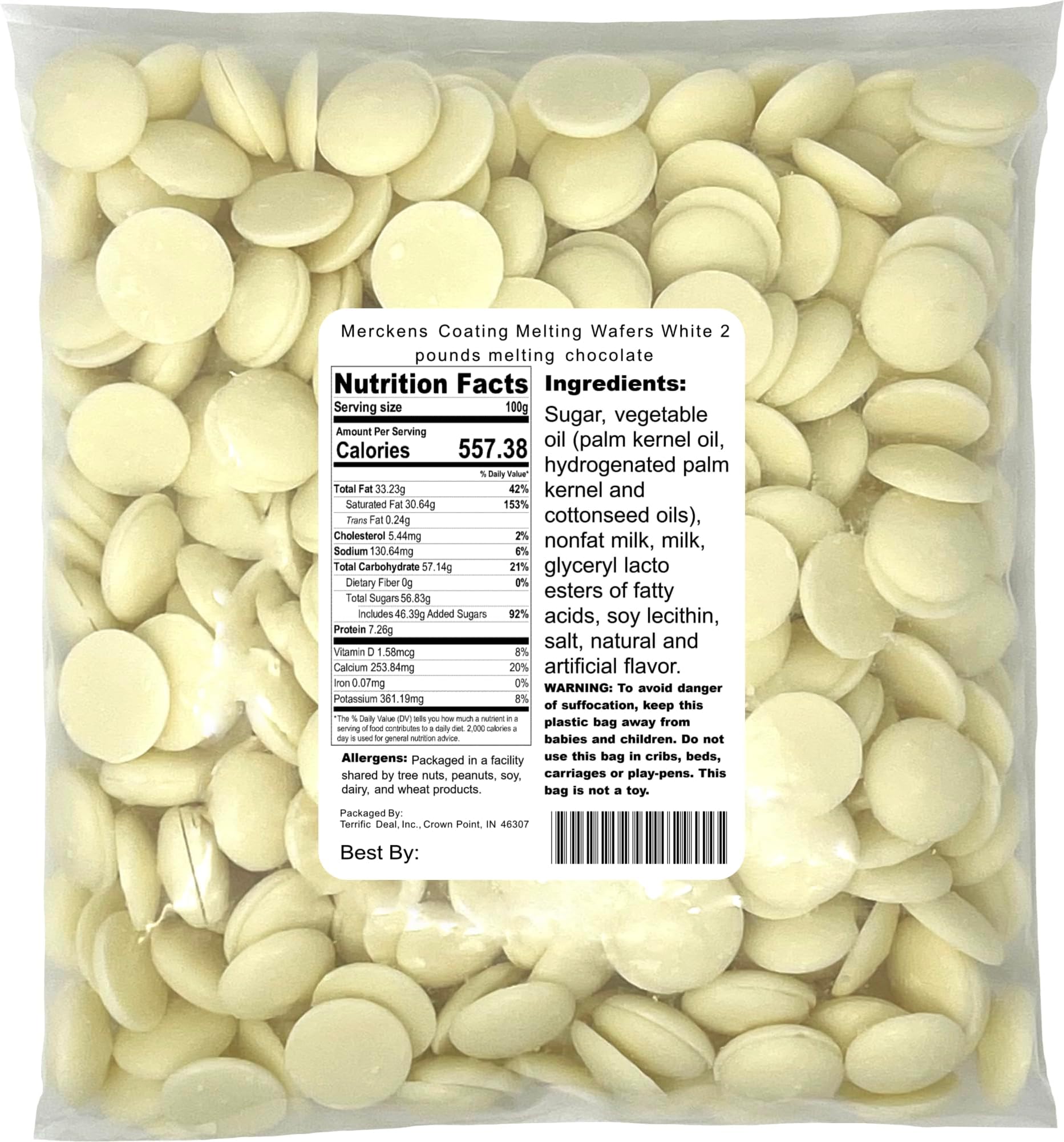 Amazon.com : Merckens Coating Melting Wafers White melting chocolate, 2 ...