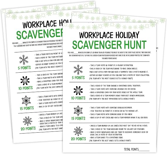 Amazon.com: Workplace Holiday Scavenger Hunt,Office Holiday Party Games ...