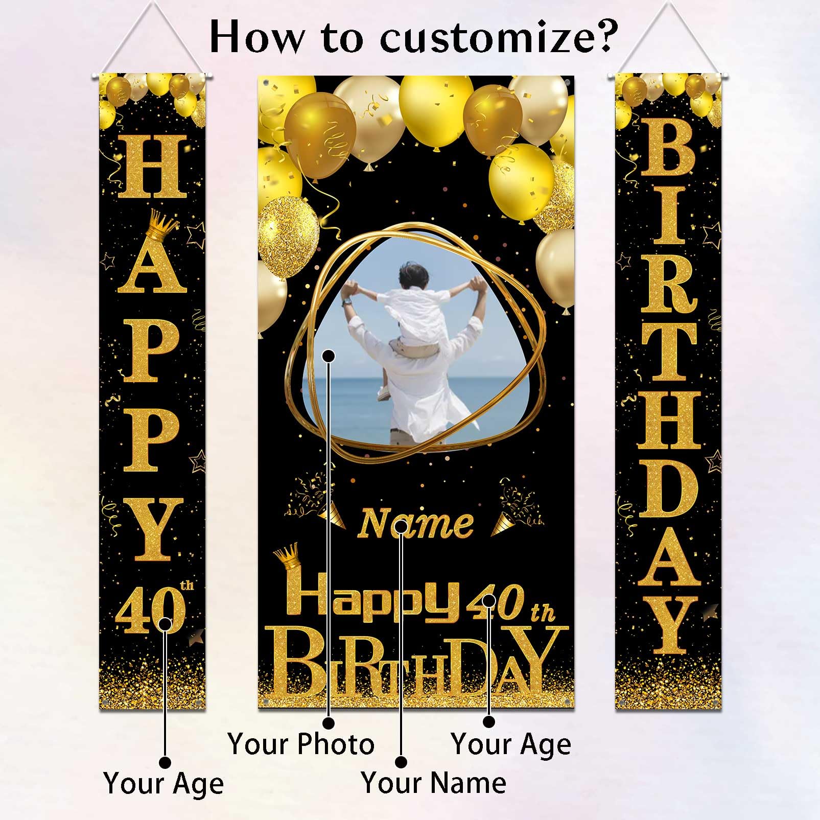 Snapklik.com : Dicodes Personalized Photo Birthday Banner Set Custom ...