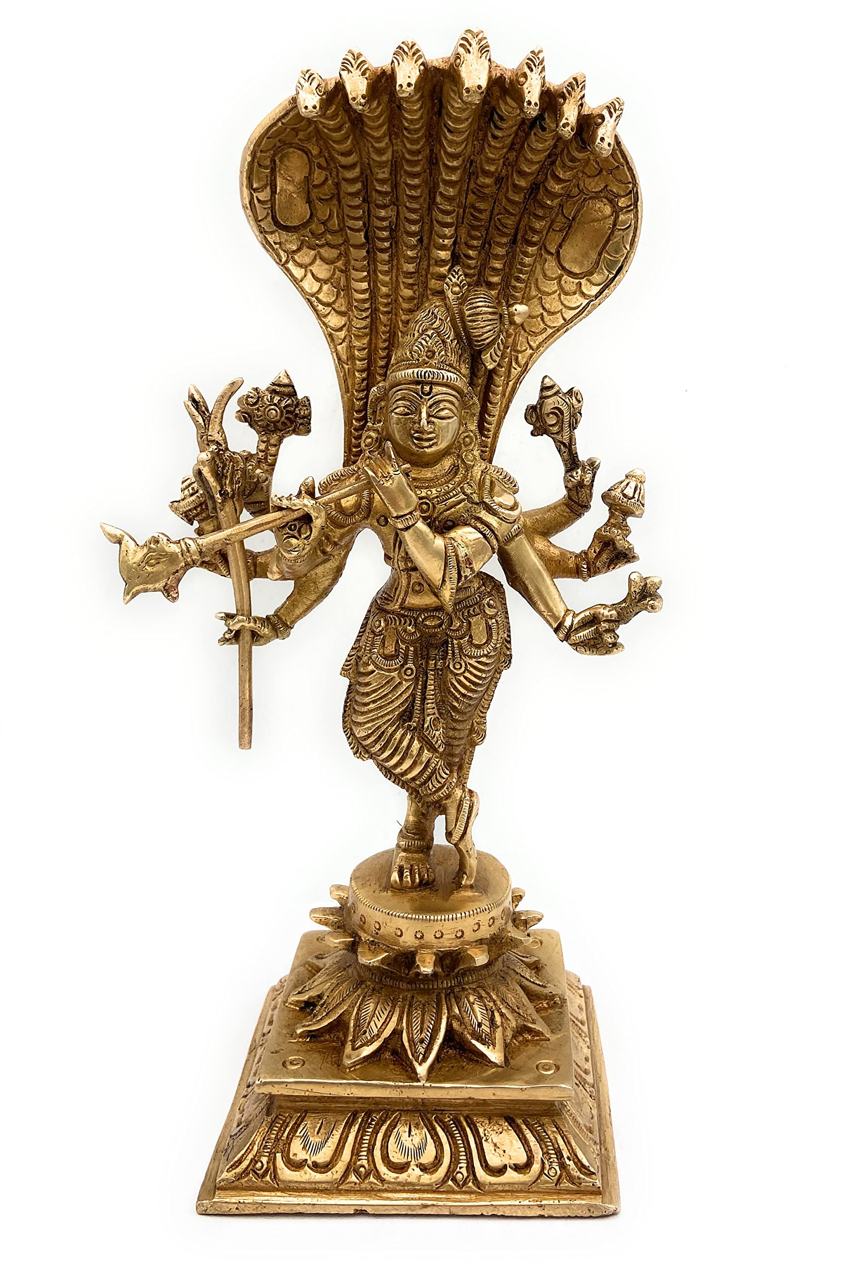 Buy Bhunes Brass Krishna Idol with Eight Hands, Asha Bhuja Krishna Ji ...